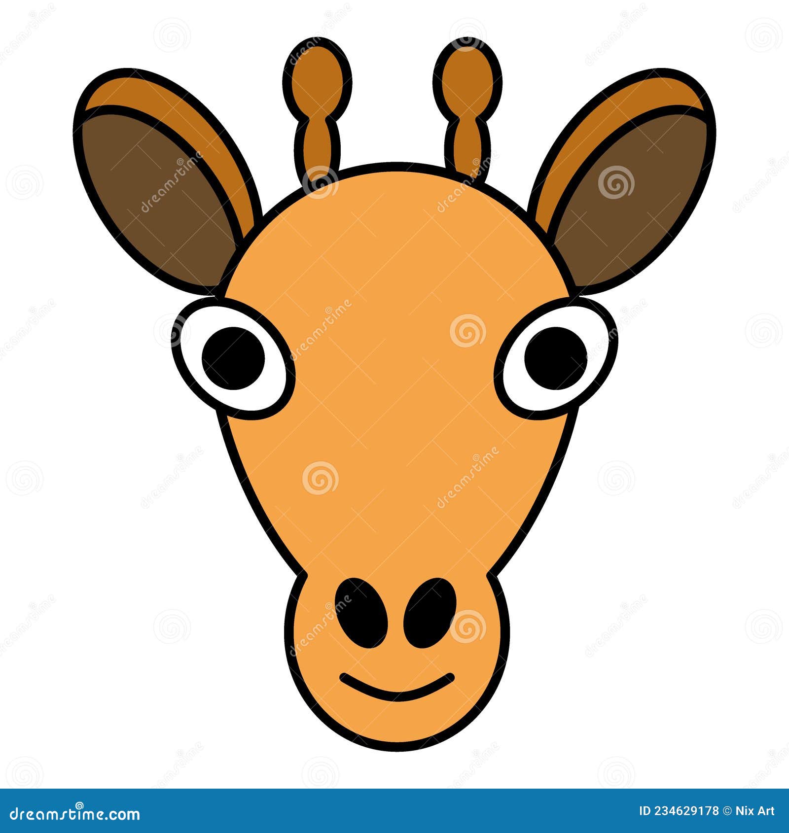 Cute Cartoon Giraffe Face.vector Illustration Stock Vector ...