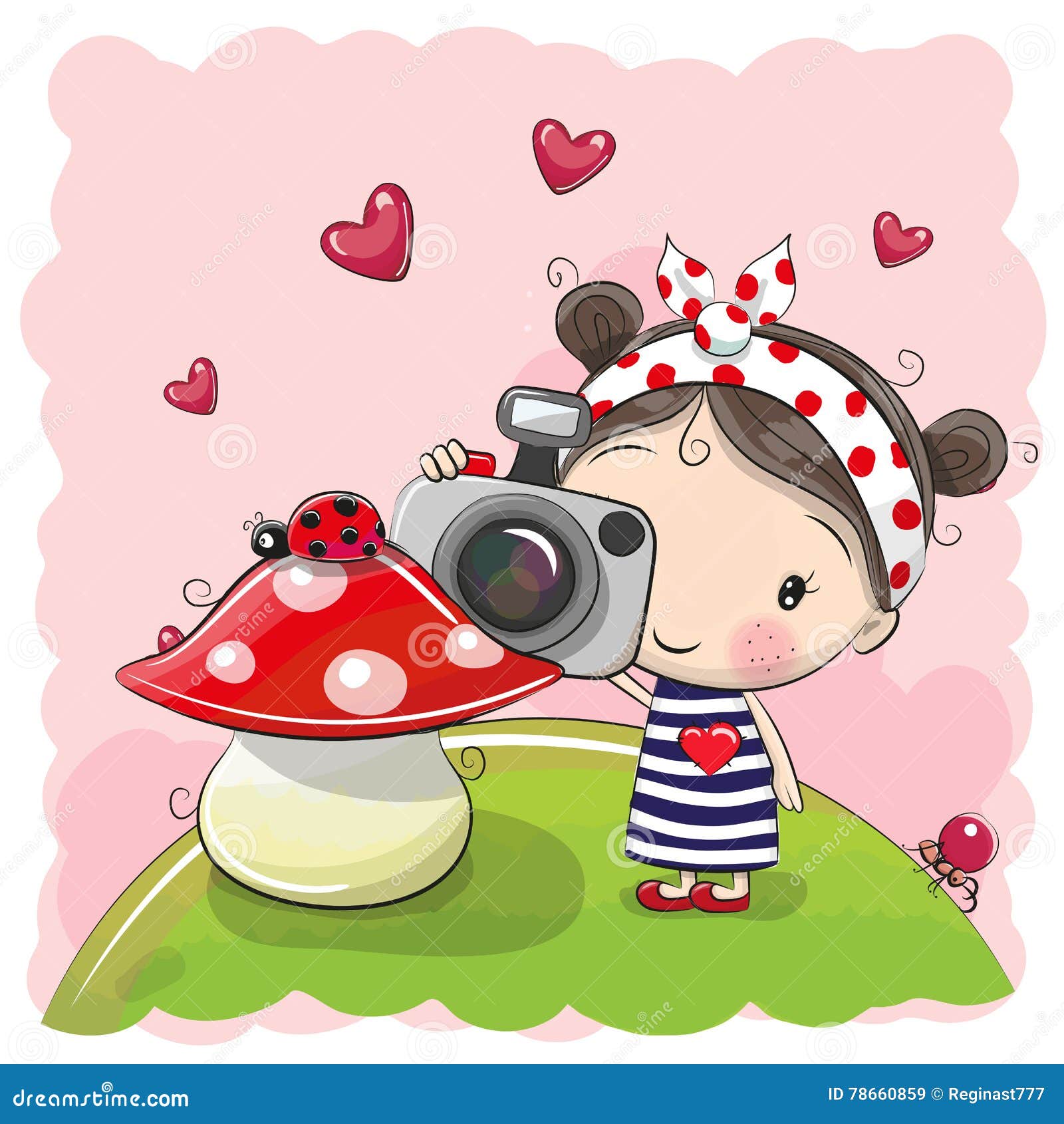 Cute Cartoon Girl With A Camera | CartoonDealer.com #78660859