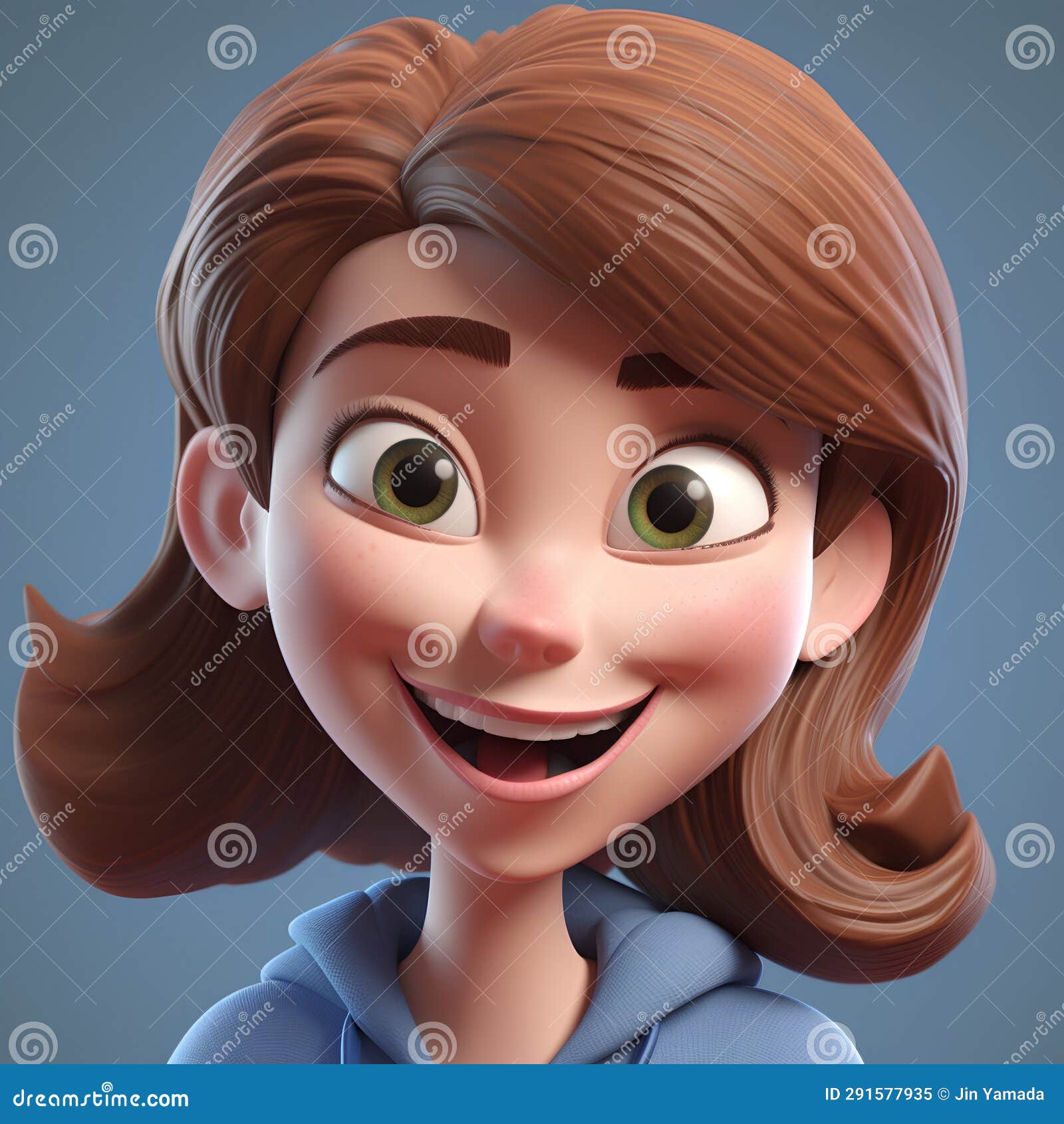 Happy Face Cartoon Girl