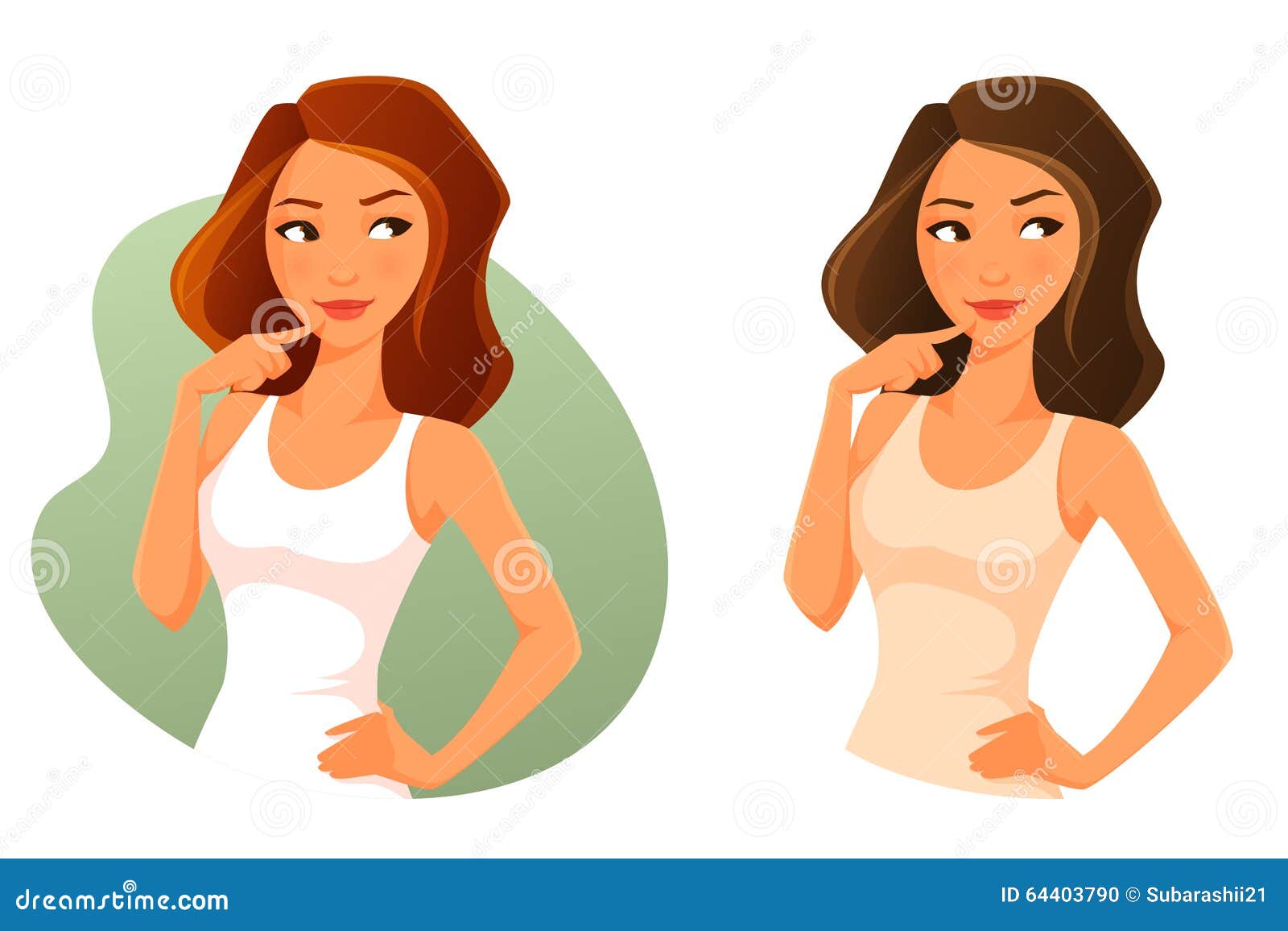 Cute Cartoon Girl Looking Up Stock Vector - Illustration of looking ...