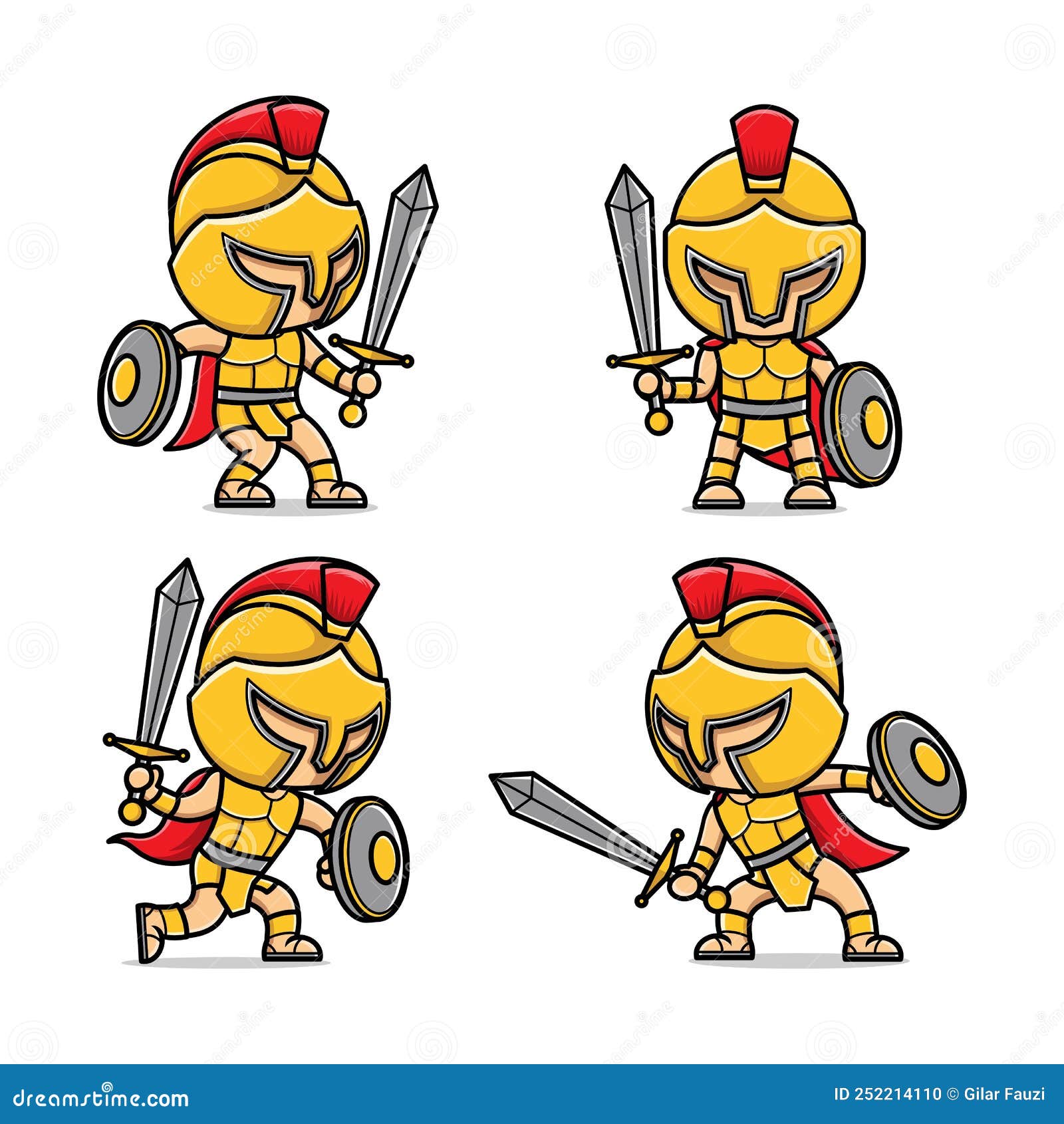 Gladiator Using Sword and Shield Stock Vector - Illustration of armor ...