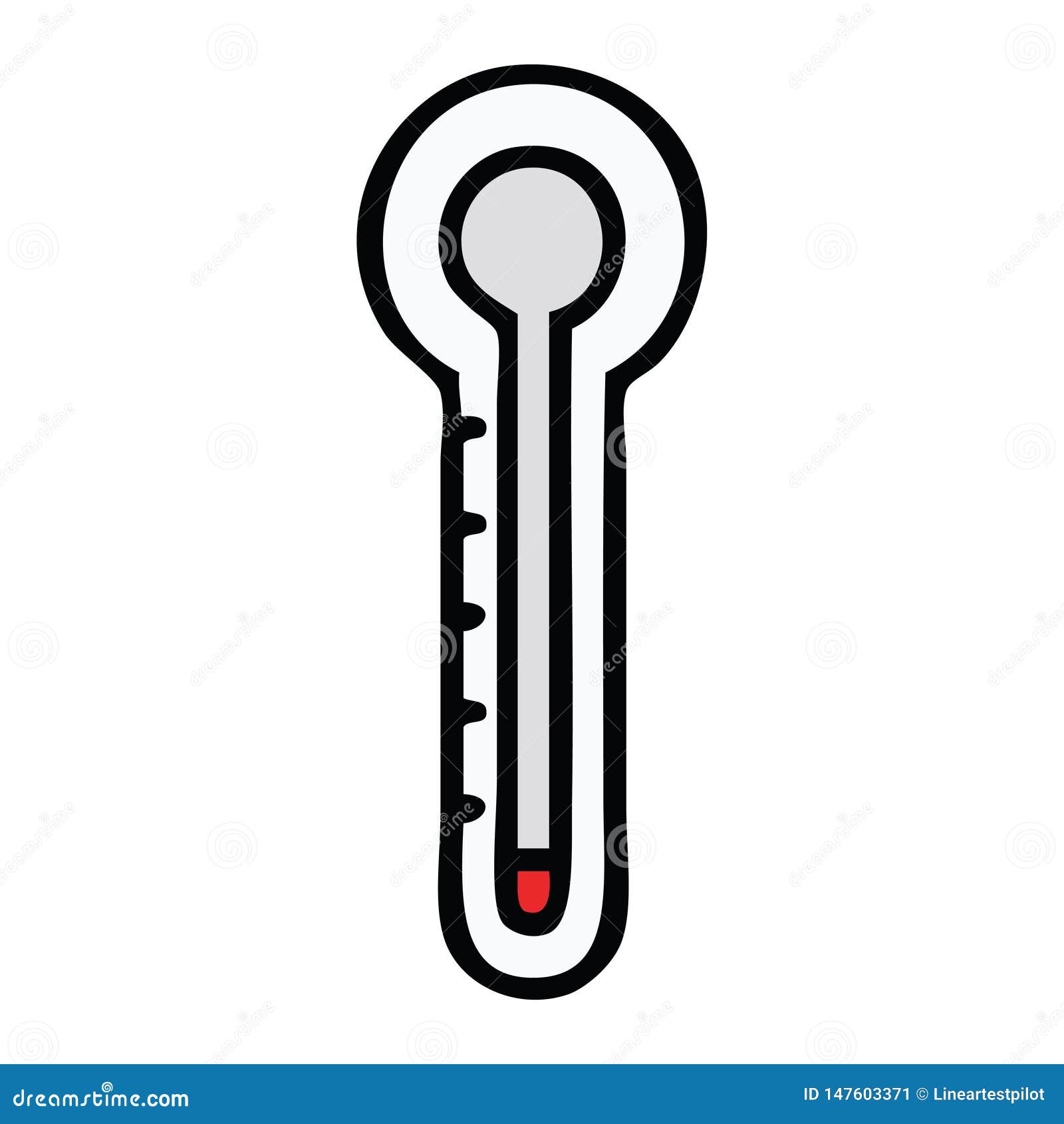 Cute Cartoon Glass Thermometer Stock Vector - Illustration of ...