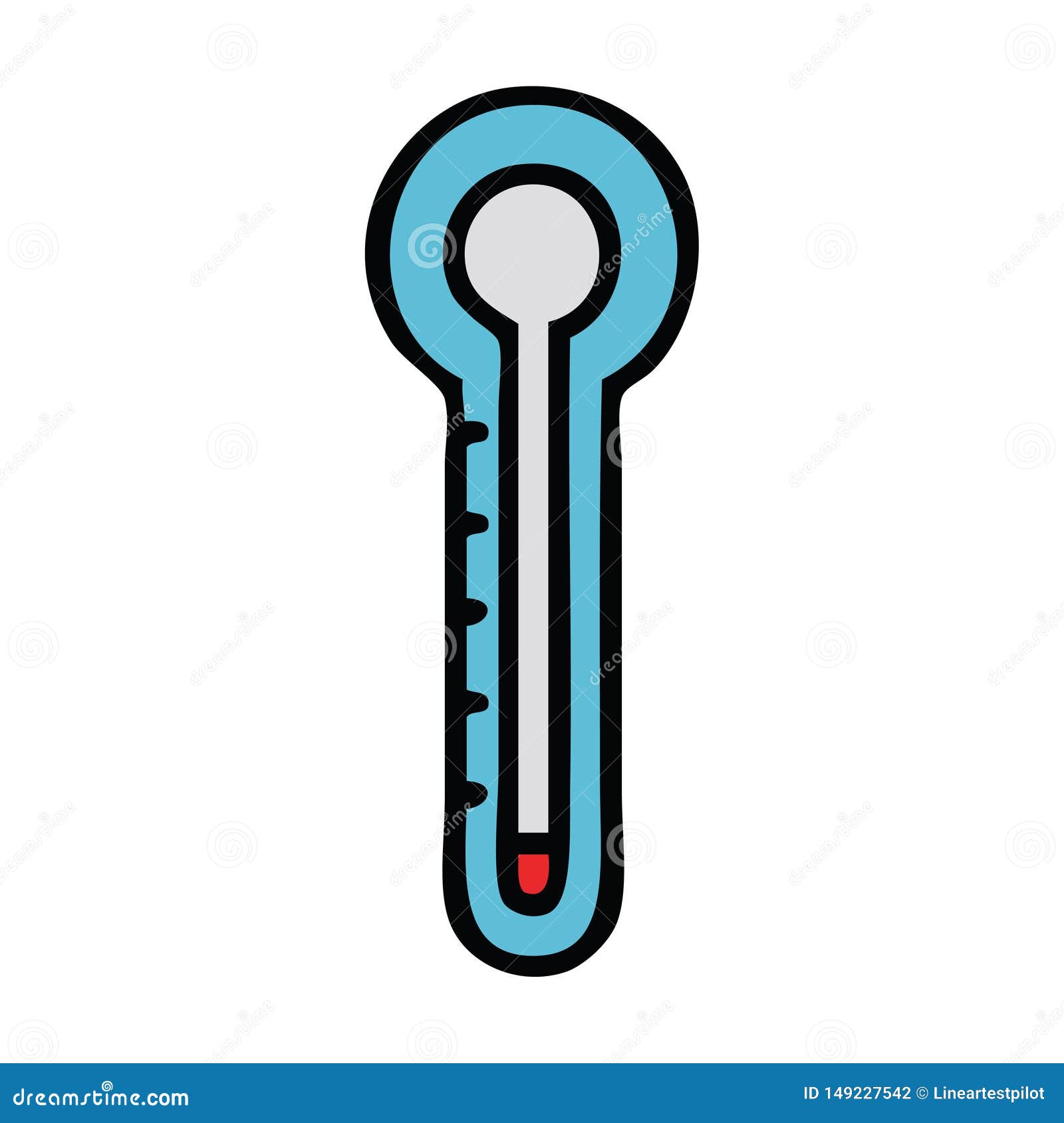 Cute Cartoon Glass Thermometer Stock Vector - Illustration of hand ...