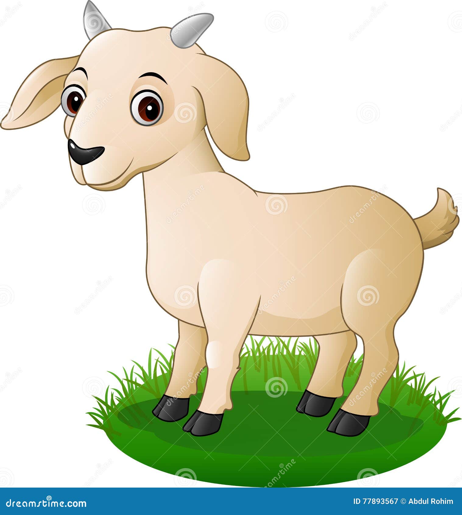 Cute Cartoon Goat on White Background Stock Vector - Illustration of ...