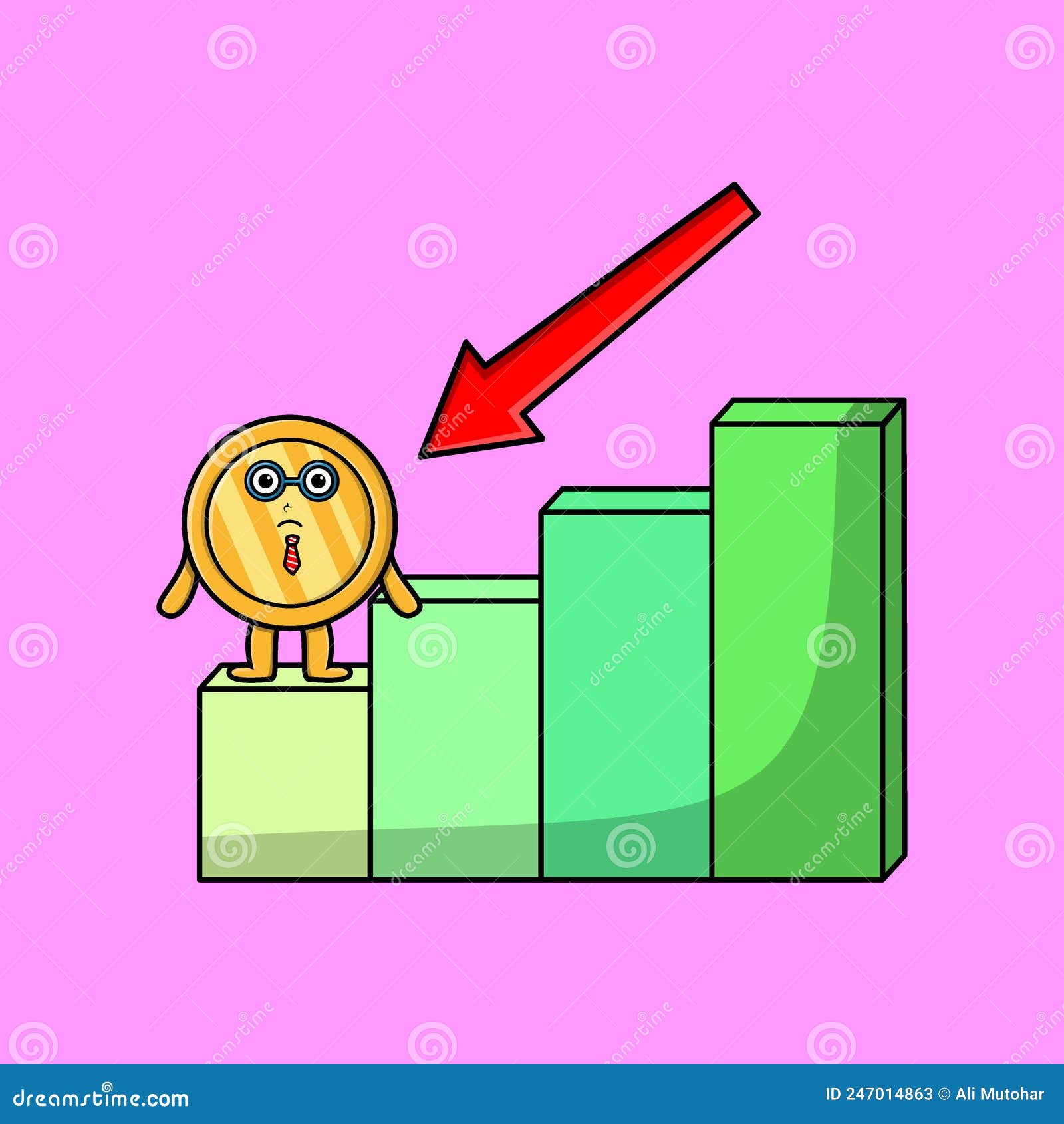 Cute Cartoon Gold Coin Character in Flat Style Stock Vector ...