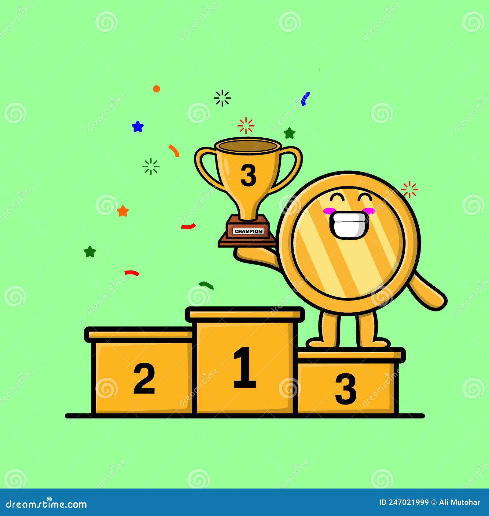 Cute Cartoon Gold Coin Character in Flat Style Stock Vector ...