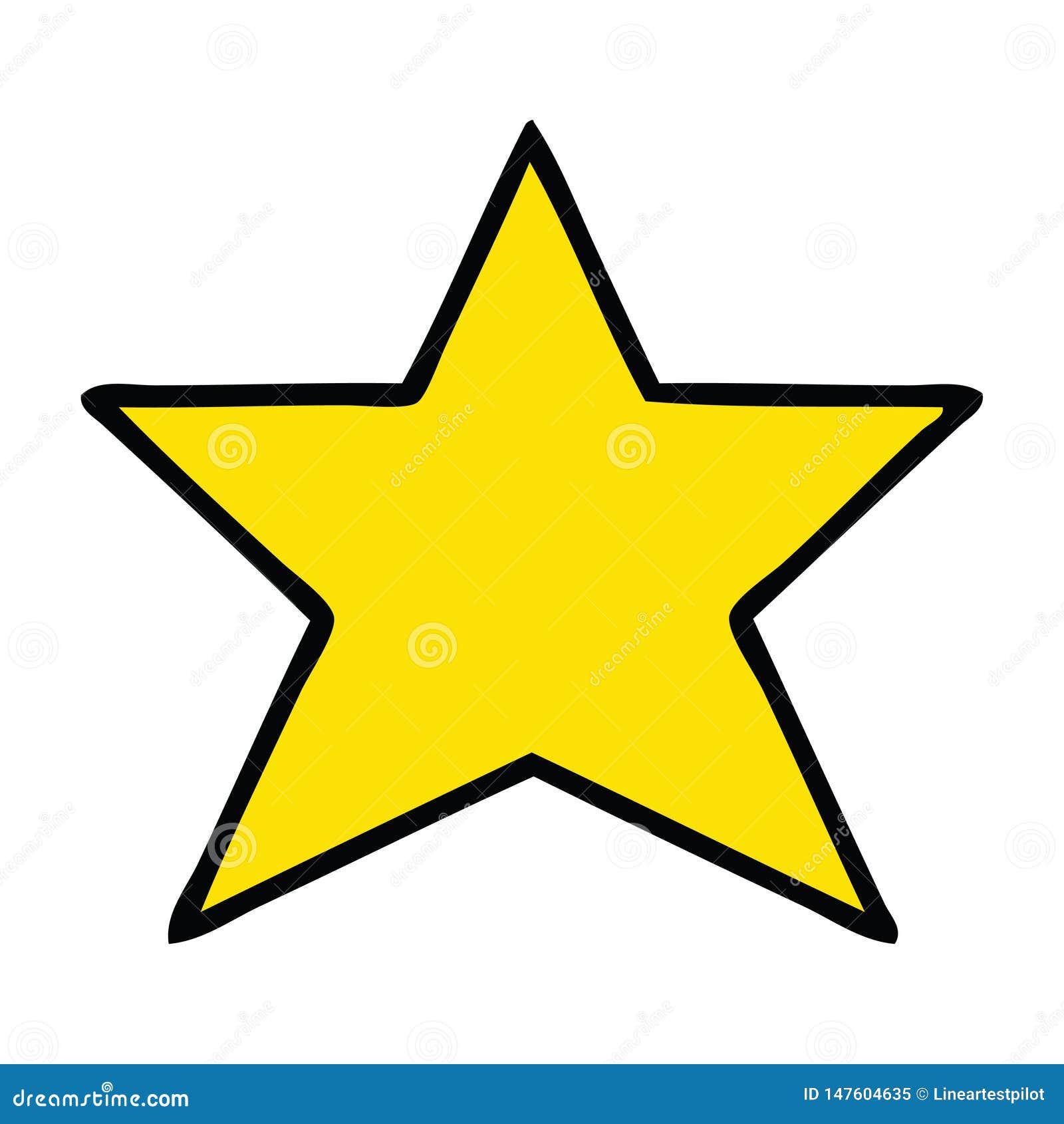 Cute cartoon gold star stock vector. Illustration of clip - 147604635