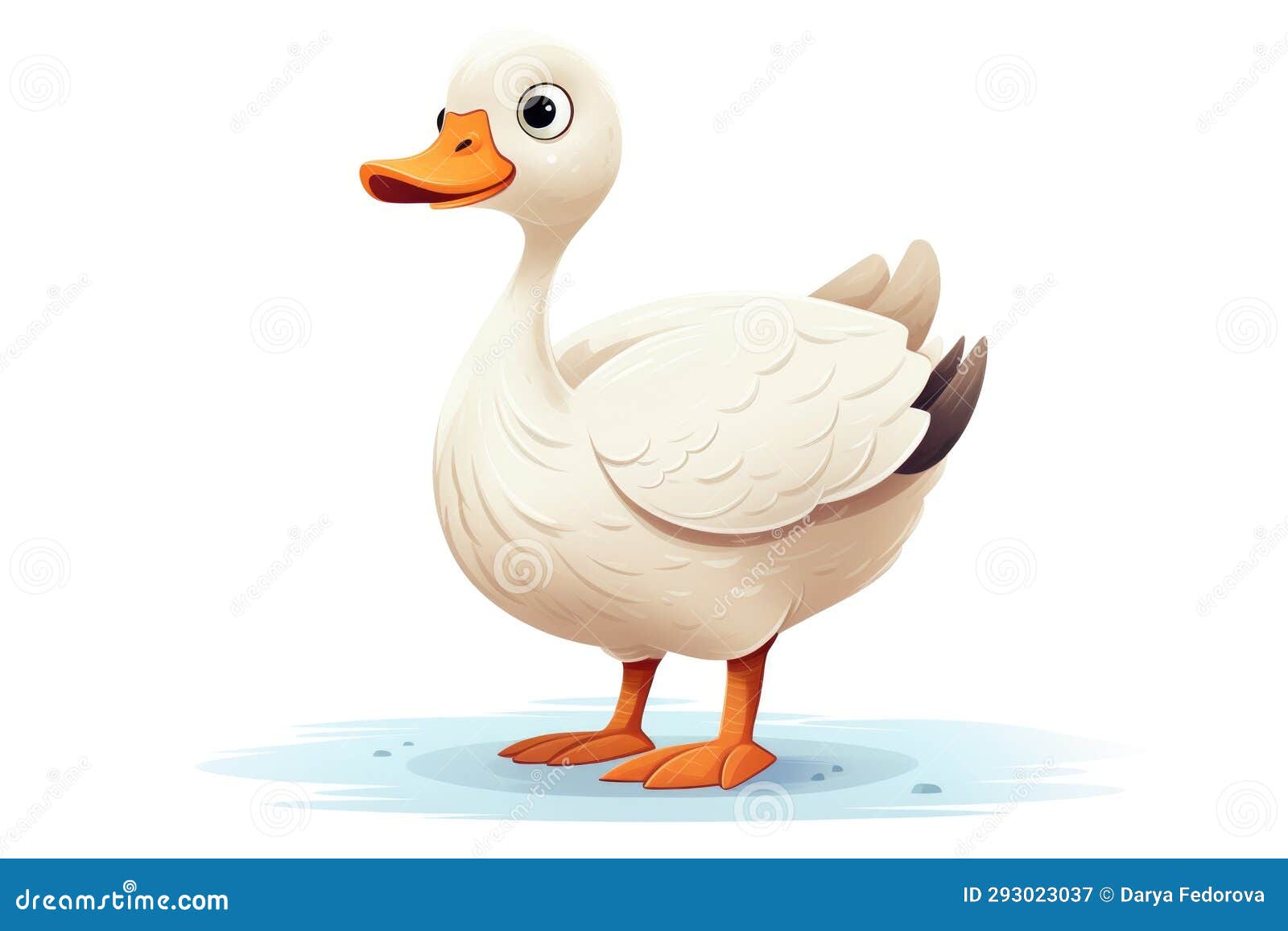 Cute Cartoon Goose Illustration on White Background Stock Illustration ...