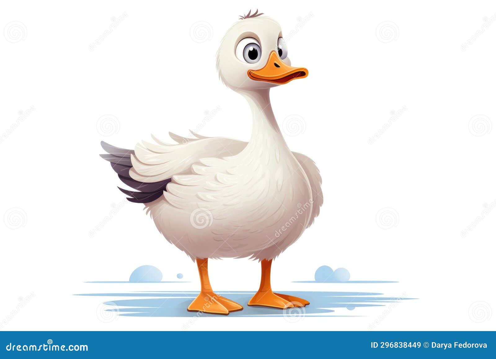 Cute Cartoon Goose Illustration on White Background Stock Illustration ...