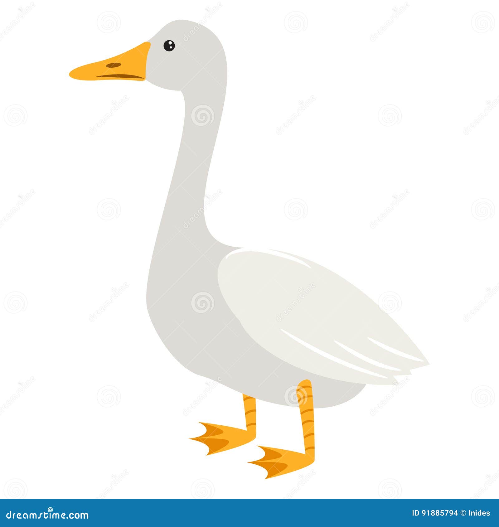 Cute Cartoon Goose Isolated Vector Illustration. Stock Vector ...