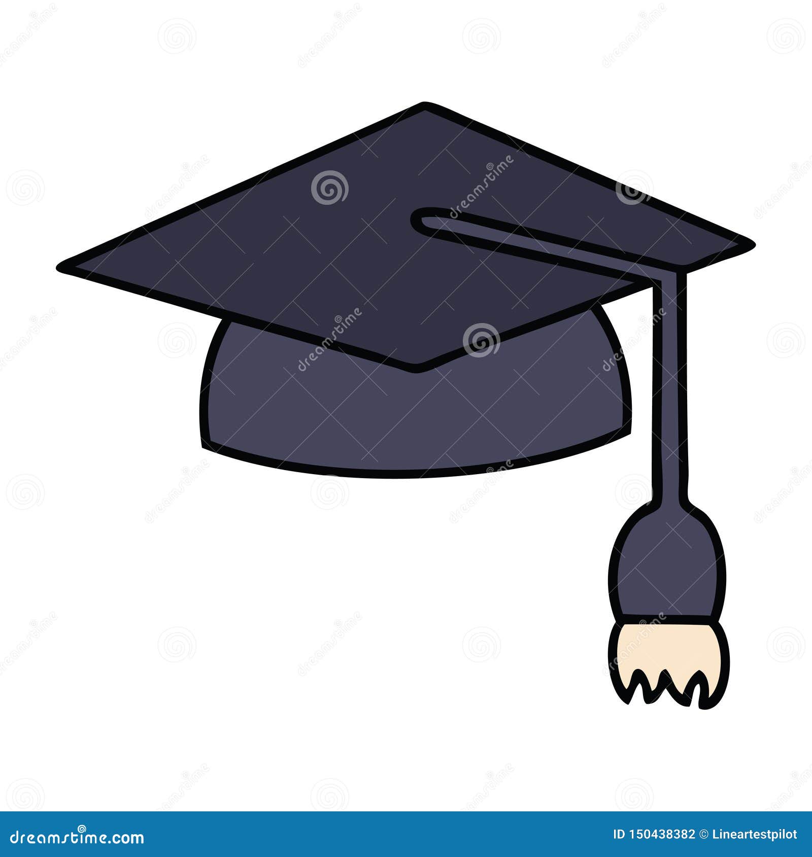 Cute Cartoon of a Graduation Cap Stock Vector - Illustration of cartoon ...