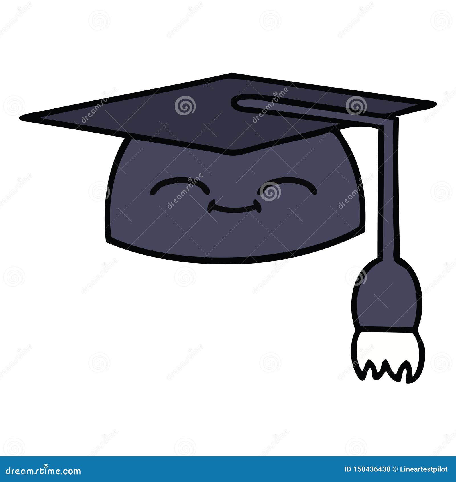 Cute Cartoon of a Graduation Hat Stock Vector - Illustration of school ...