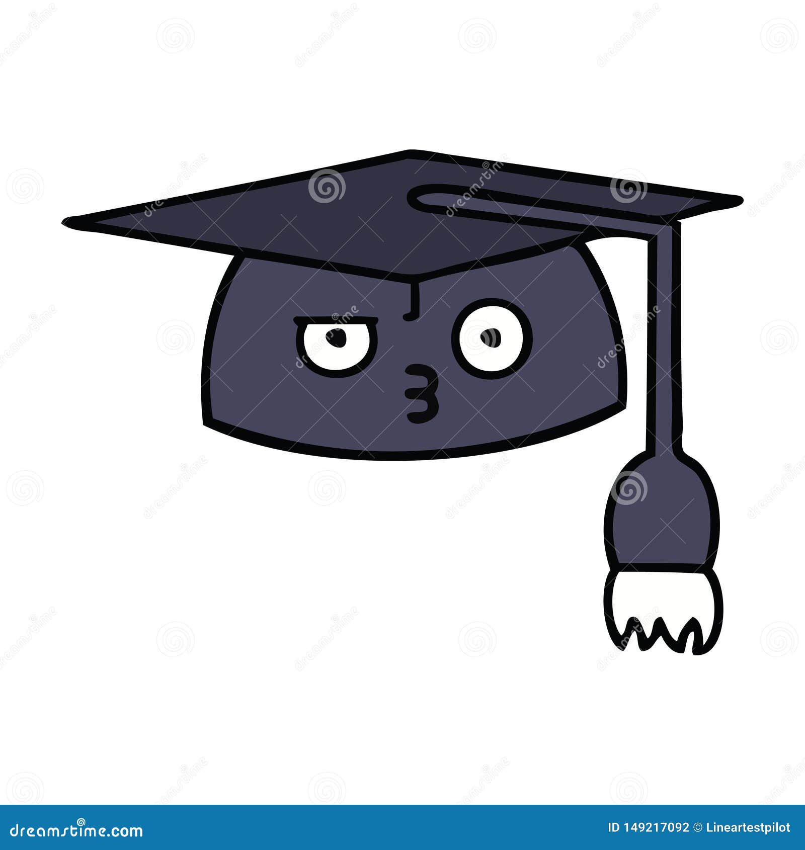 Cute Cartoon Graduation Hat Stock Vector - Illustration of drawing ...