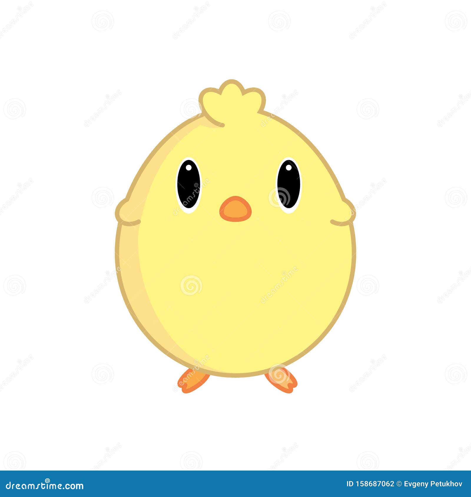 Cute Cartoon Grappig Gele Kip, Vector Vector Illustratie - Illustration ...