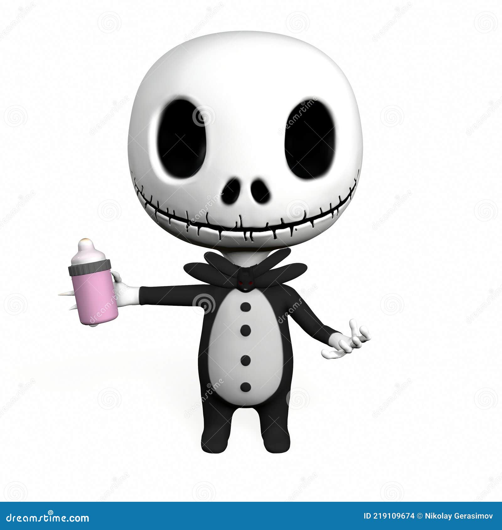 Cute Cartoon Gray Monster. All in a Single Layer. 3d-illustration 3d ...