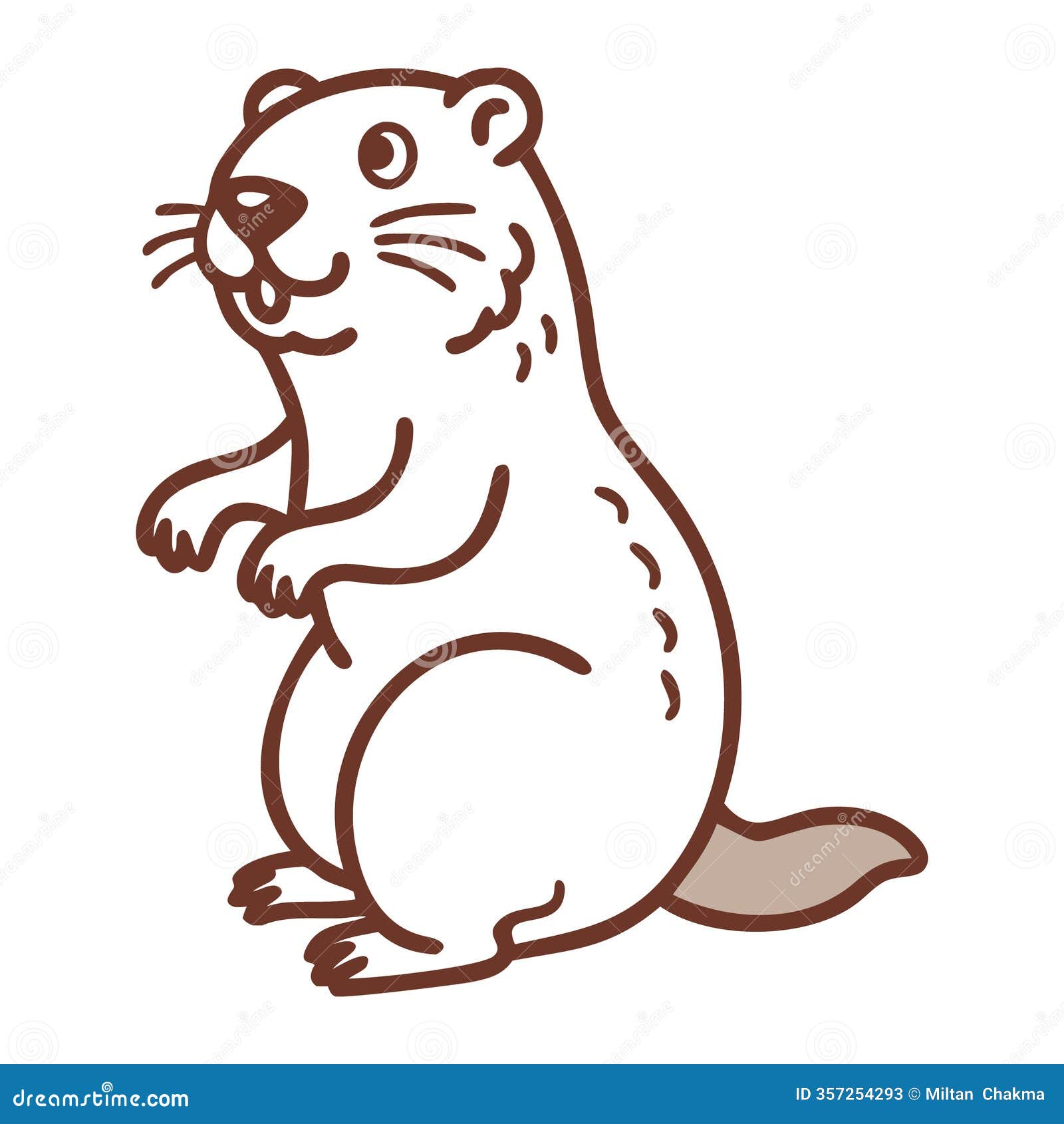 Cute Cartoon Groundhog Illustration Vector File Stock Vector ...