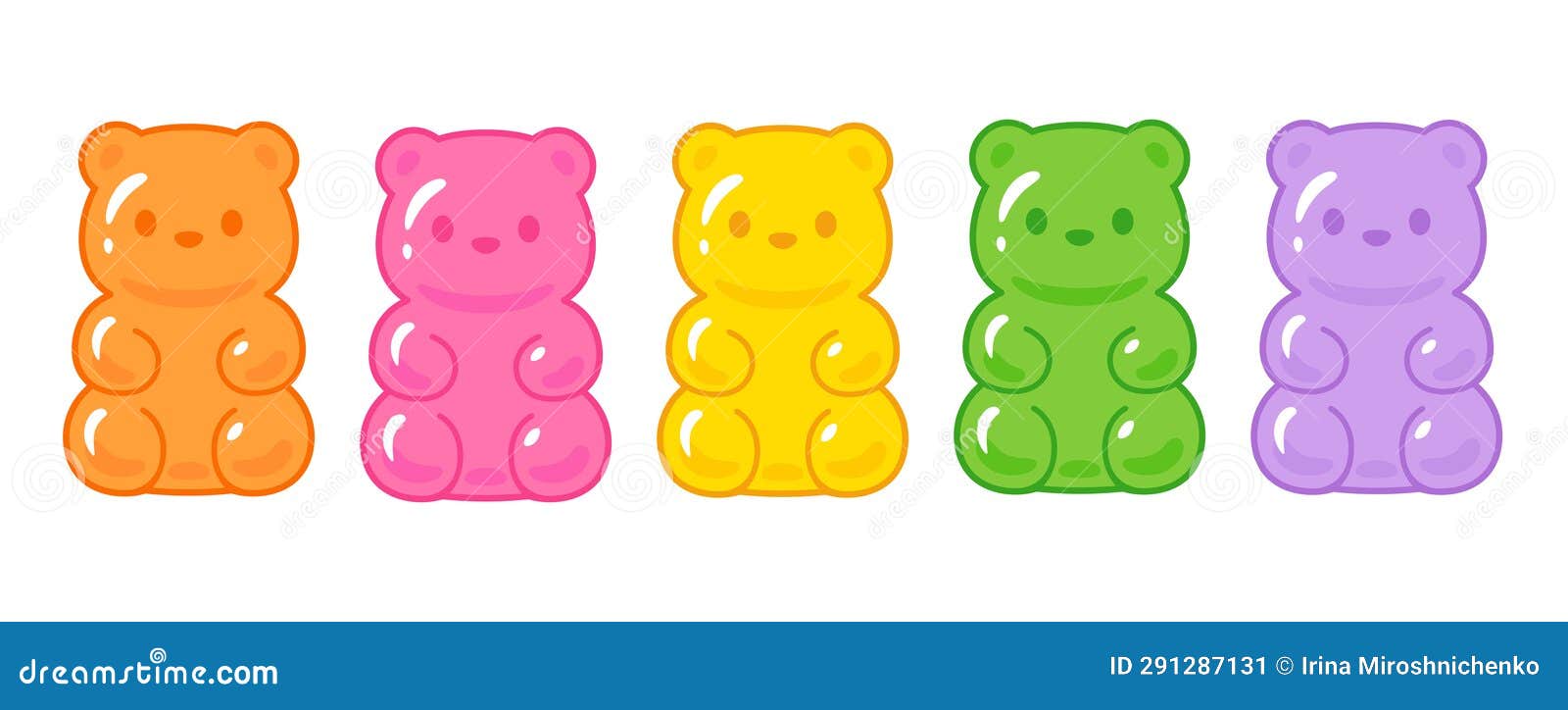 Cute cartoon gummy bears stock vector. Illustration of bear - 291287131