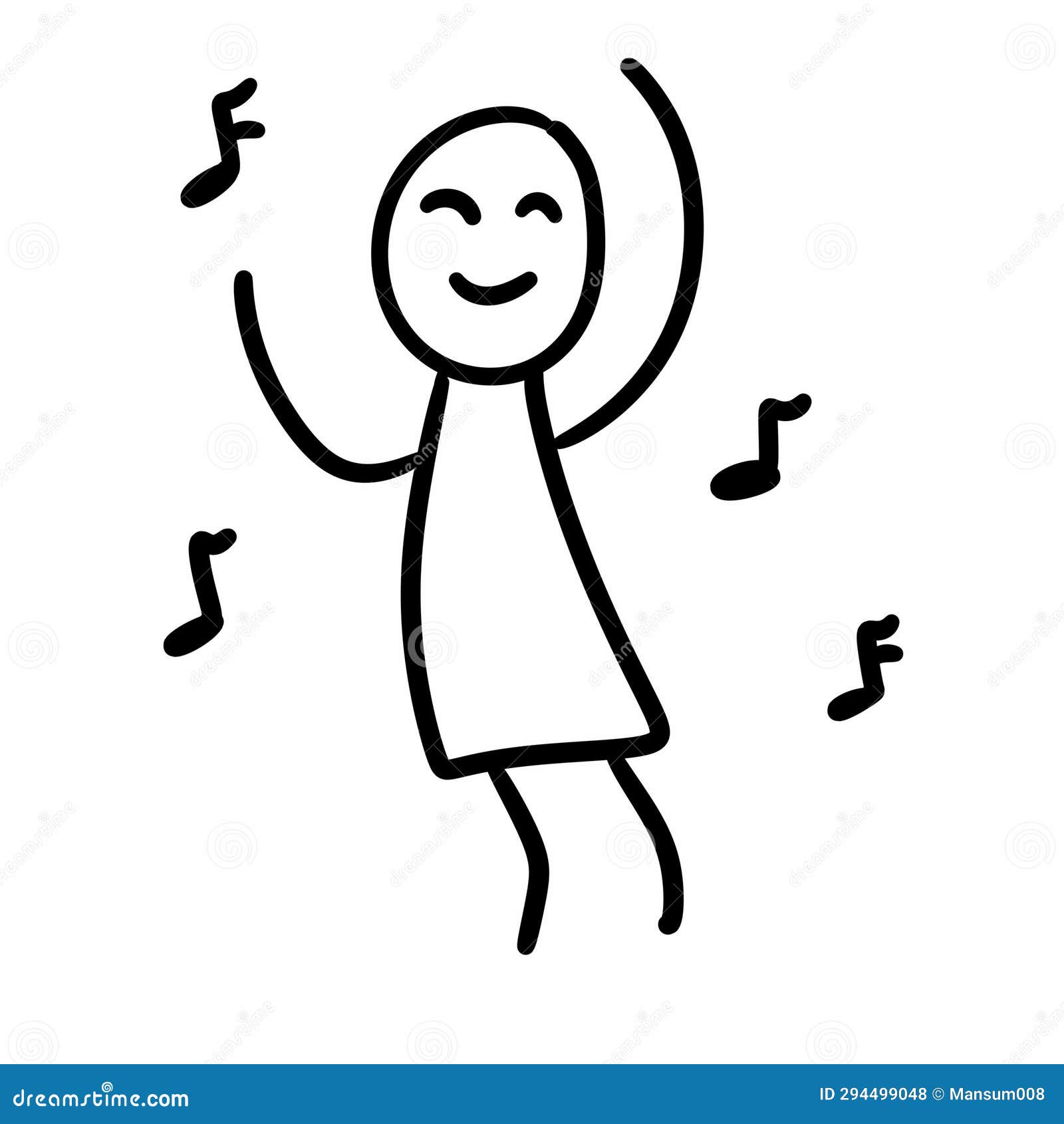 Cute Cartoon Happy and Dancing Icon Stock Illustration - Illustration ...