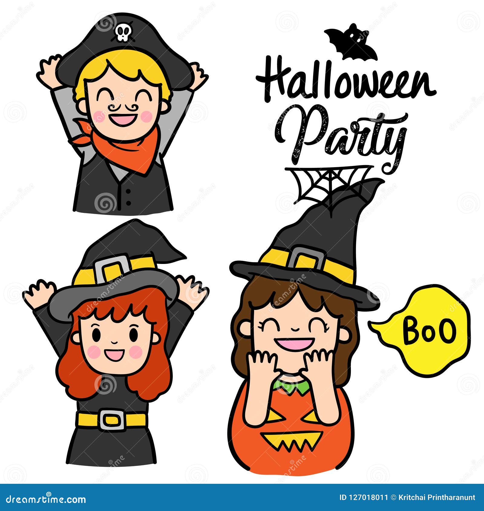 Happy halloween cartoon. stock illustration. Illustration of grinning ...