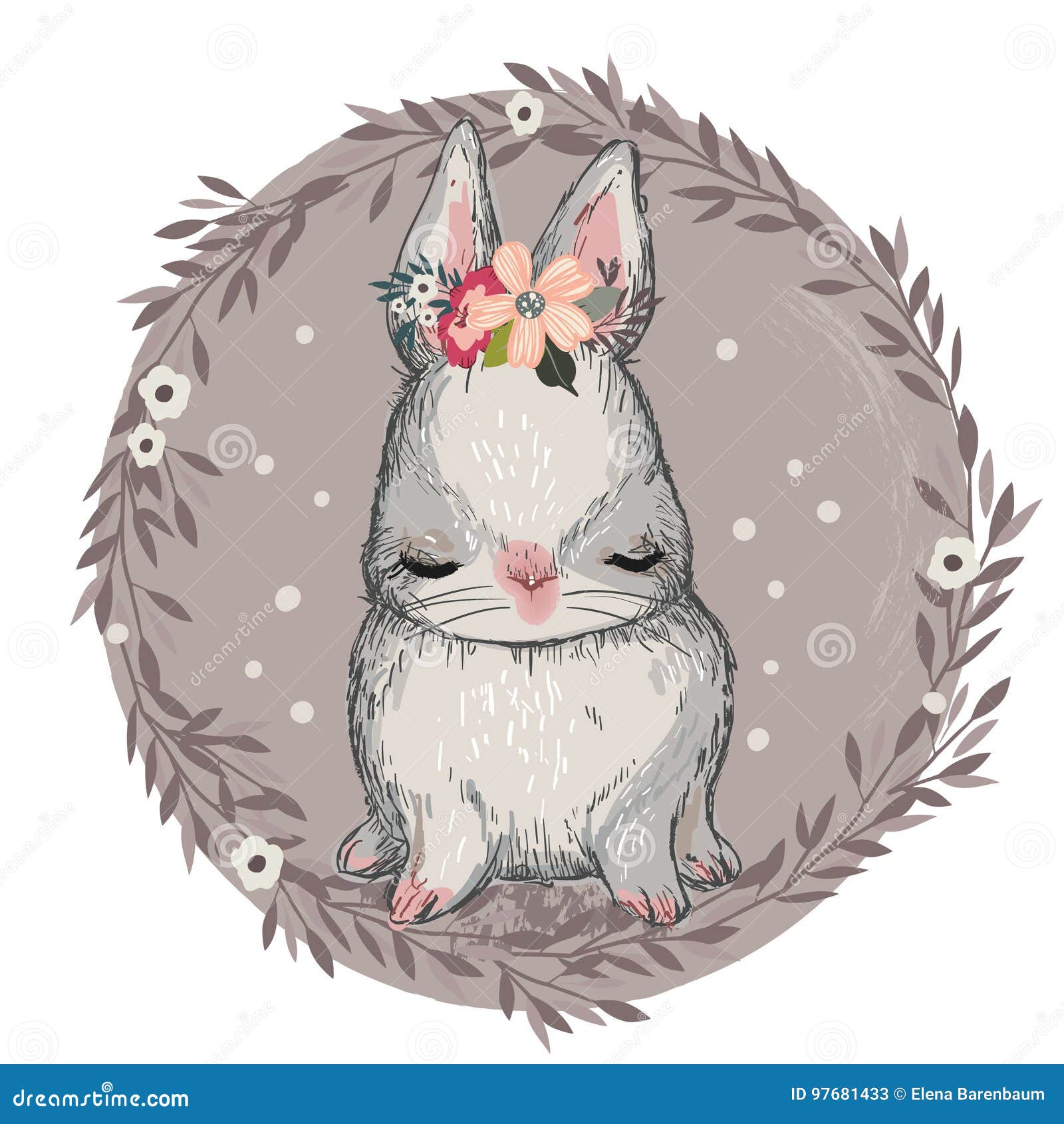 Cute cartoon hare stock vector. Illustration of love - 97681433