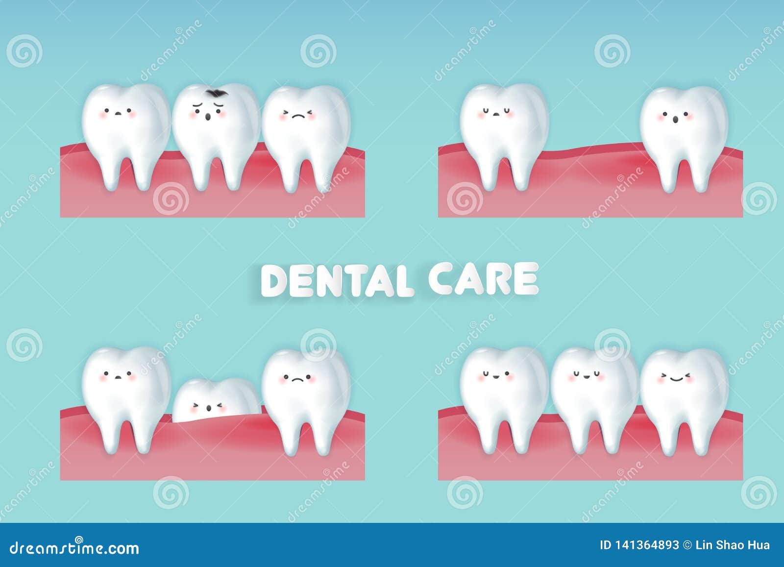 Cartoon Tooth with Decay Problem Stock Vector - Illustration of ...