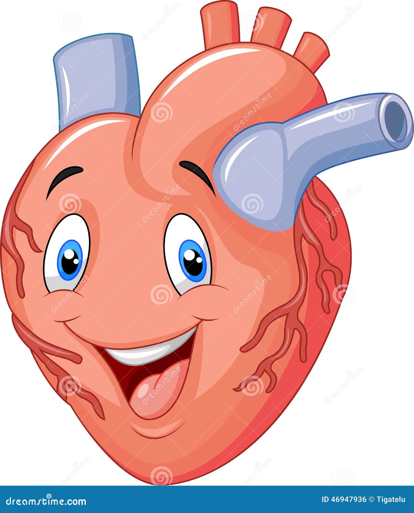 Cute Cartoon Heart Stock Vector Illustration Of Pulse 46947936