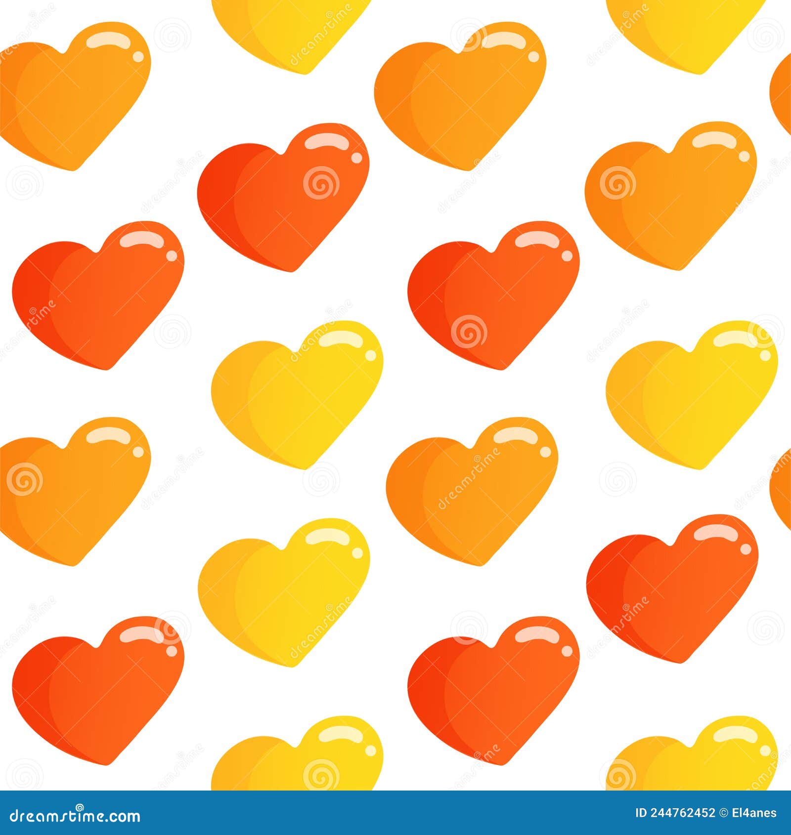 Cute Cartoon Hearts Pattern Stock Vector - Illustration of love, symbol ...