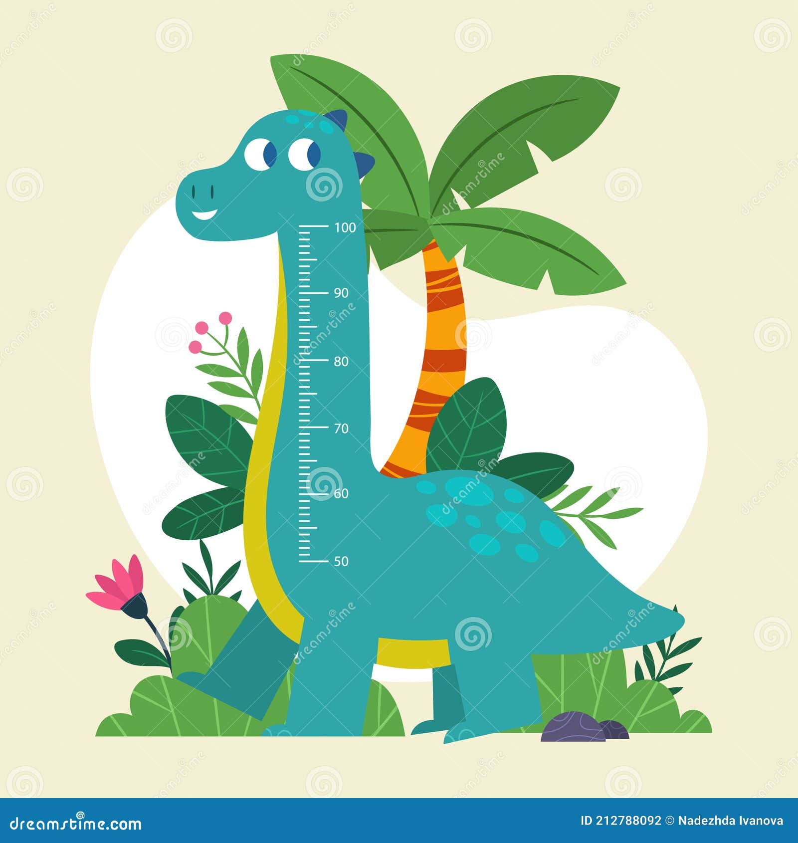 Cute Cartoon Height Meter Vector Illustration. Stock Vector ...