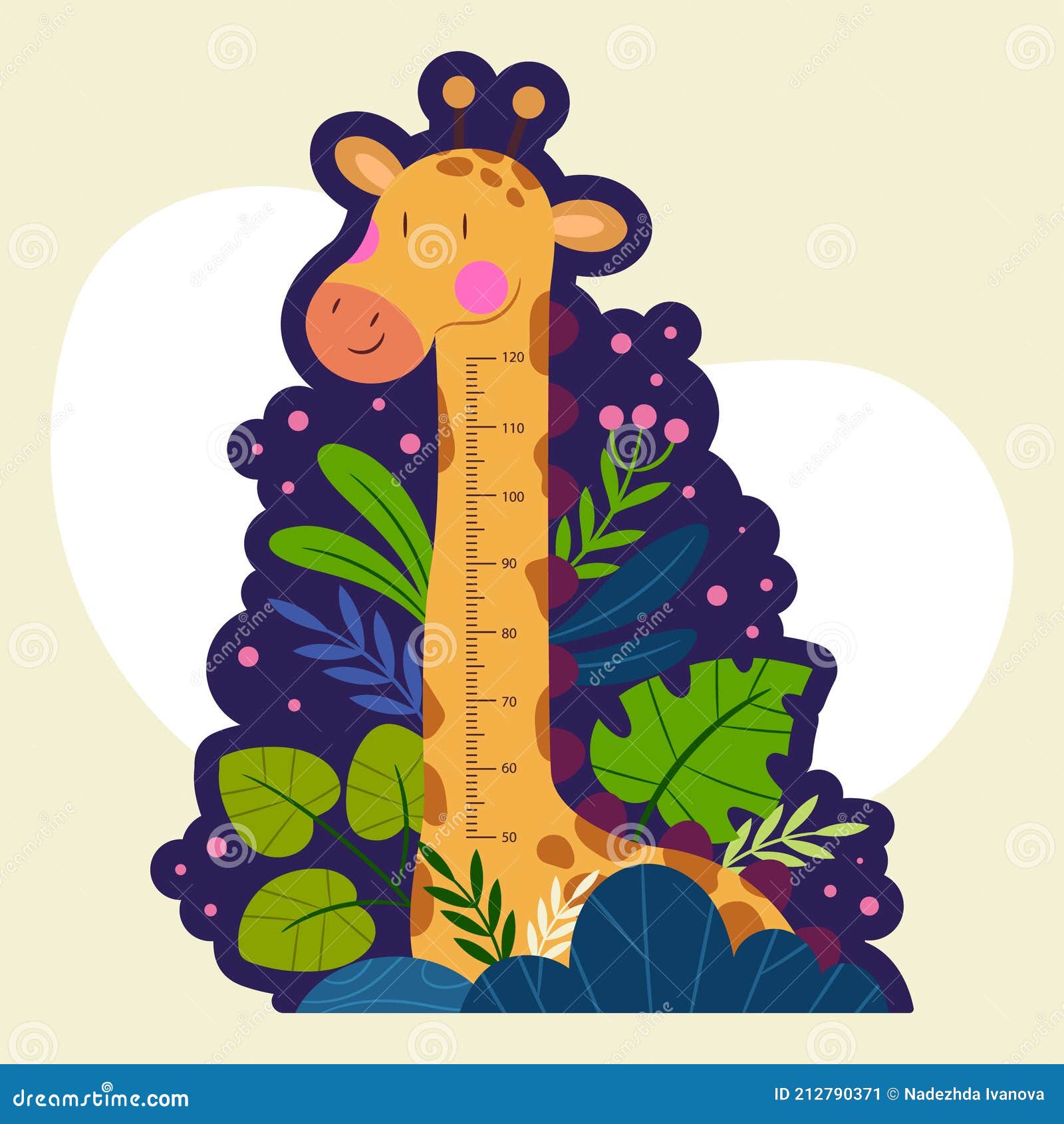 Cute Cartoon Height Meter Vector Illustration. Stock Vector ...