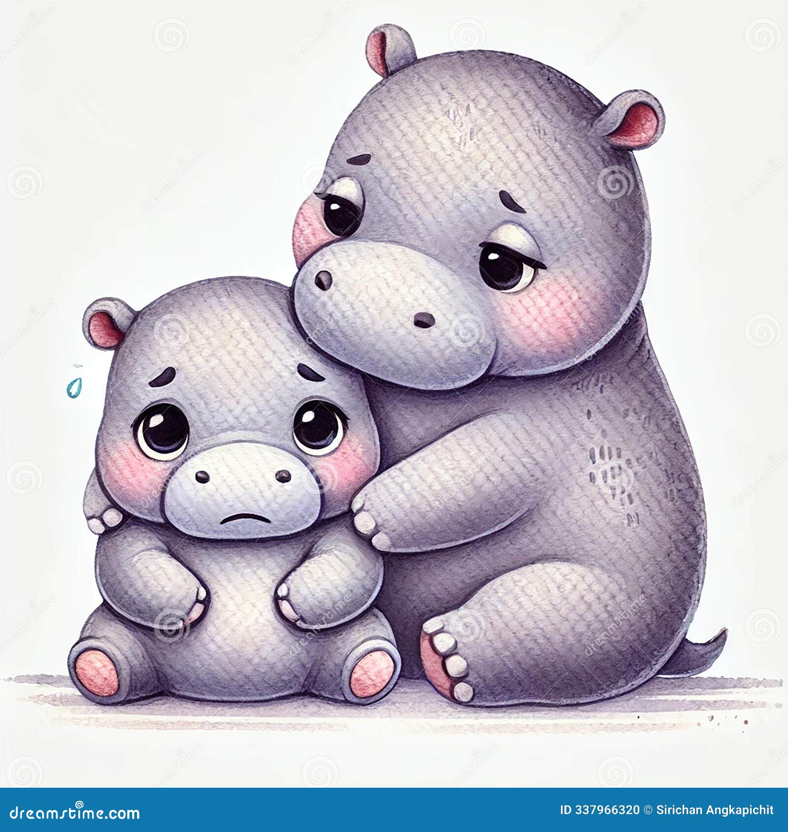 Two Cartoon Hippos With Big Blank Sign. Stock Image | CartoonDealer.com ...