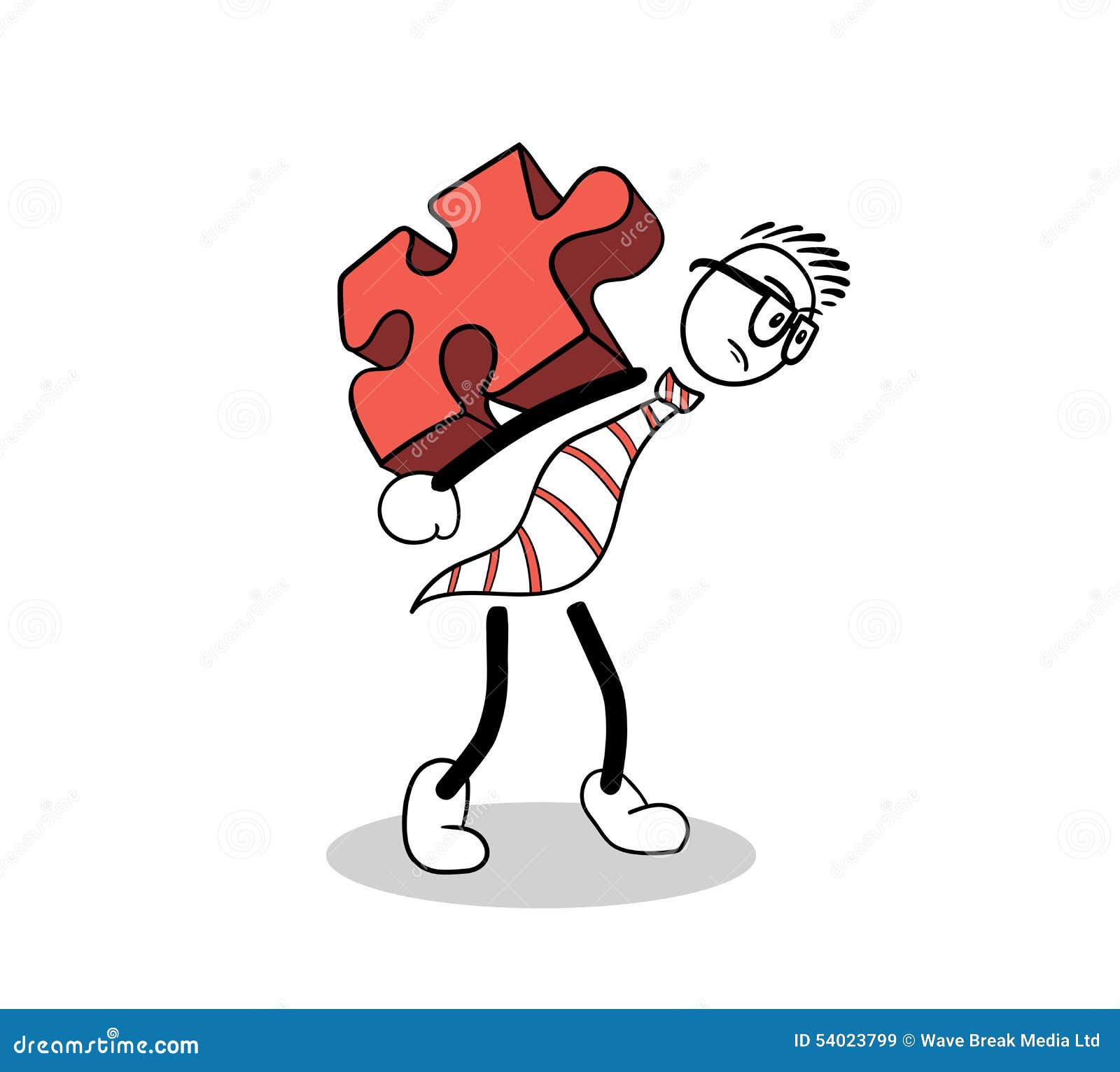 Cute Cartoon Holding Jigsaw Piece Stock Vector - Illustration of ...