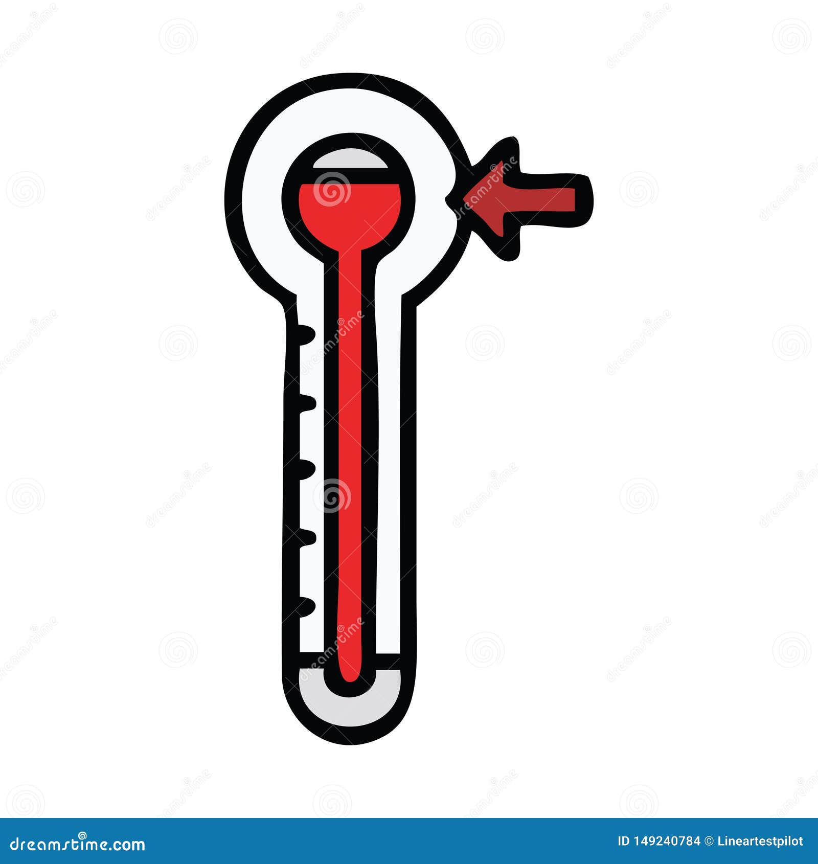 Cute Cartoon Hot Thermometer Stock Vector - Illustration of science ...
