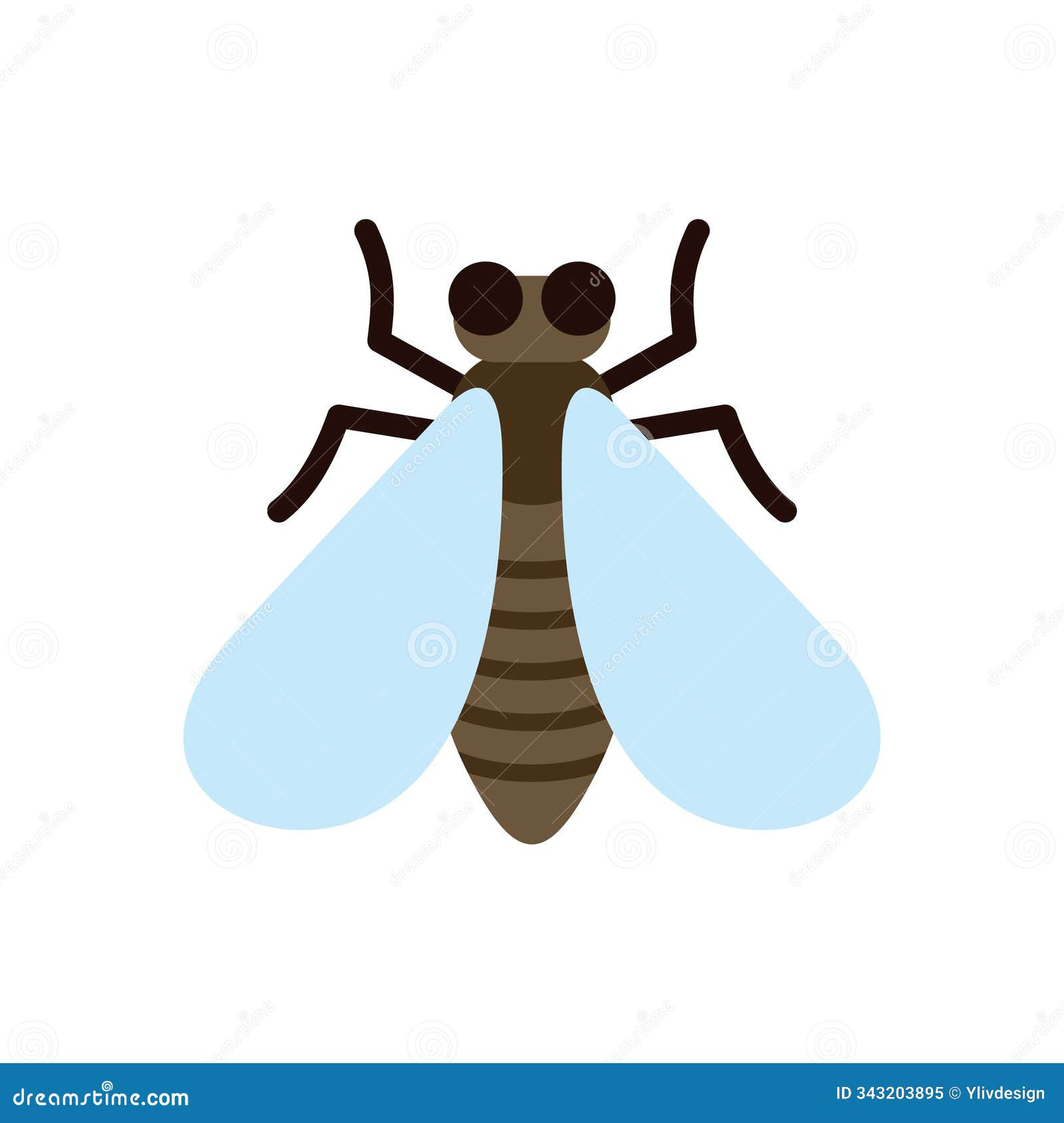 Housefly Spreading Germs Minimalist Insect Icon Design Vector ...