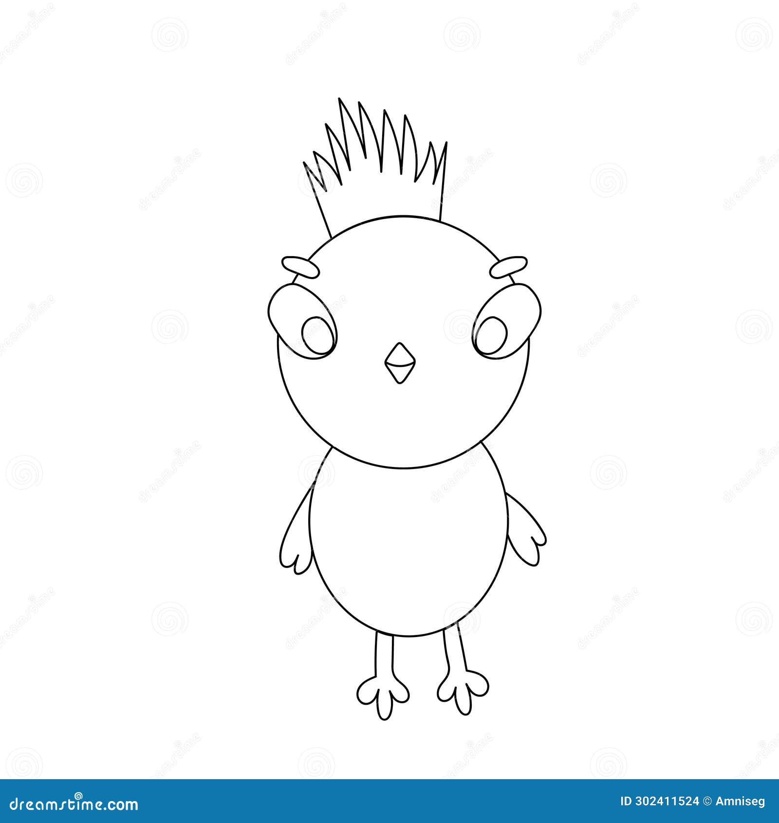 Cute Cartoon Illustration of Standing Small Chick. Vector Spring Easter ...