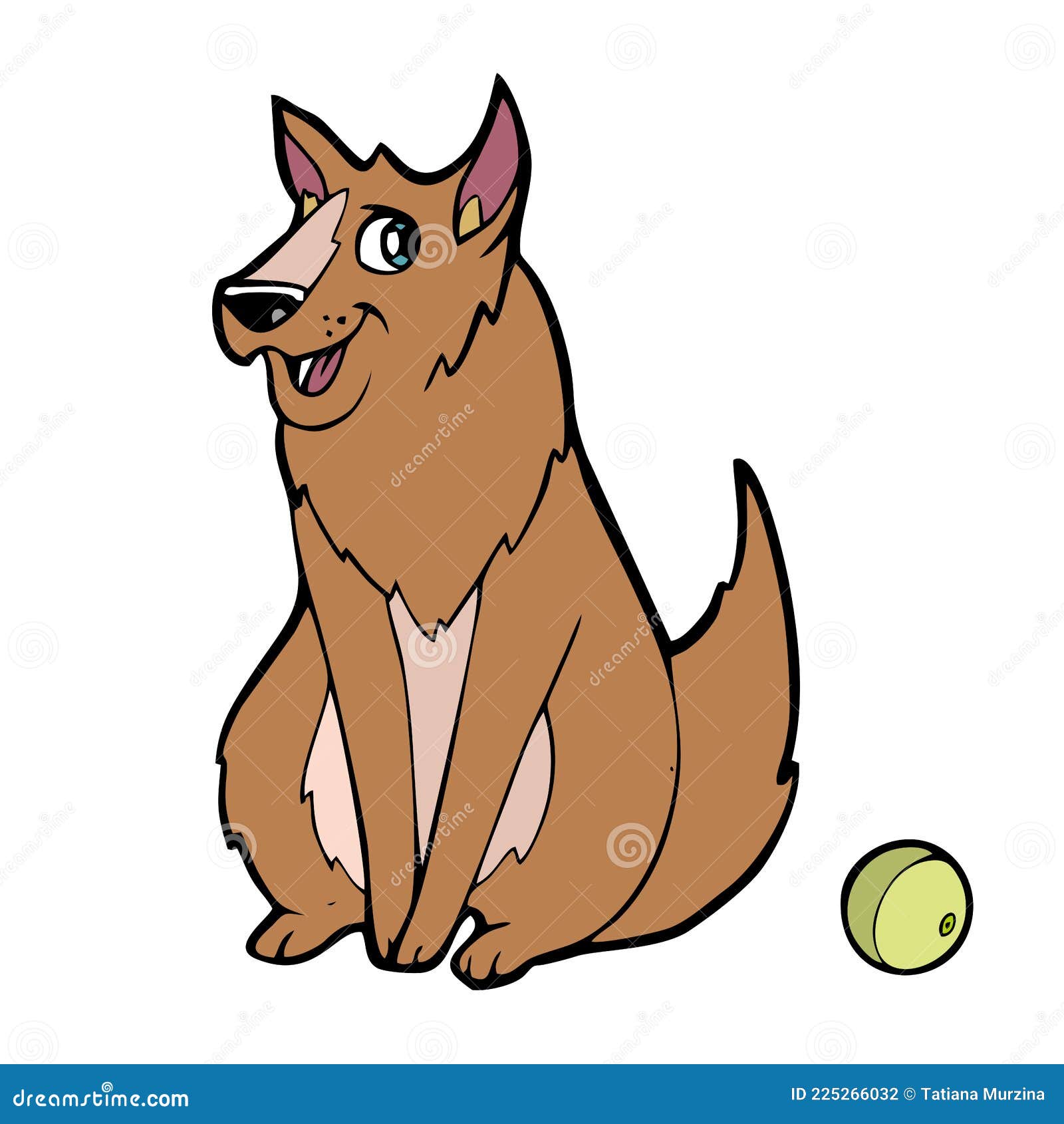 Cute Cartoon Illustration on White Background Vector Stock Vector ...