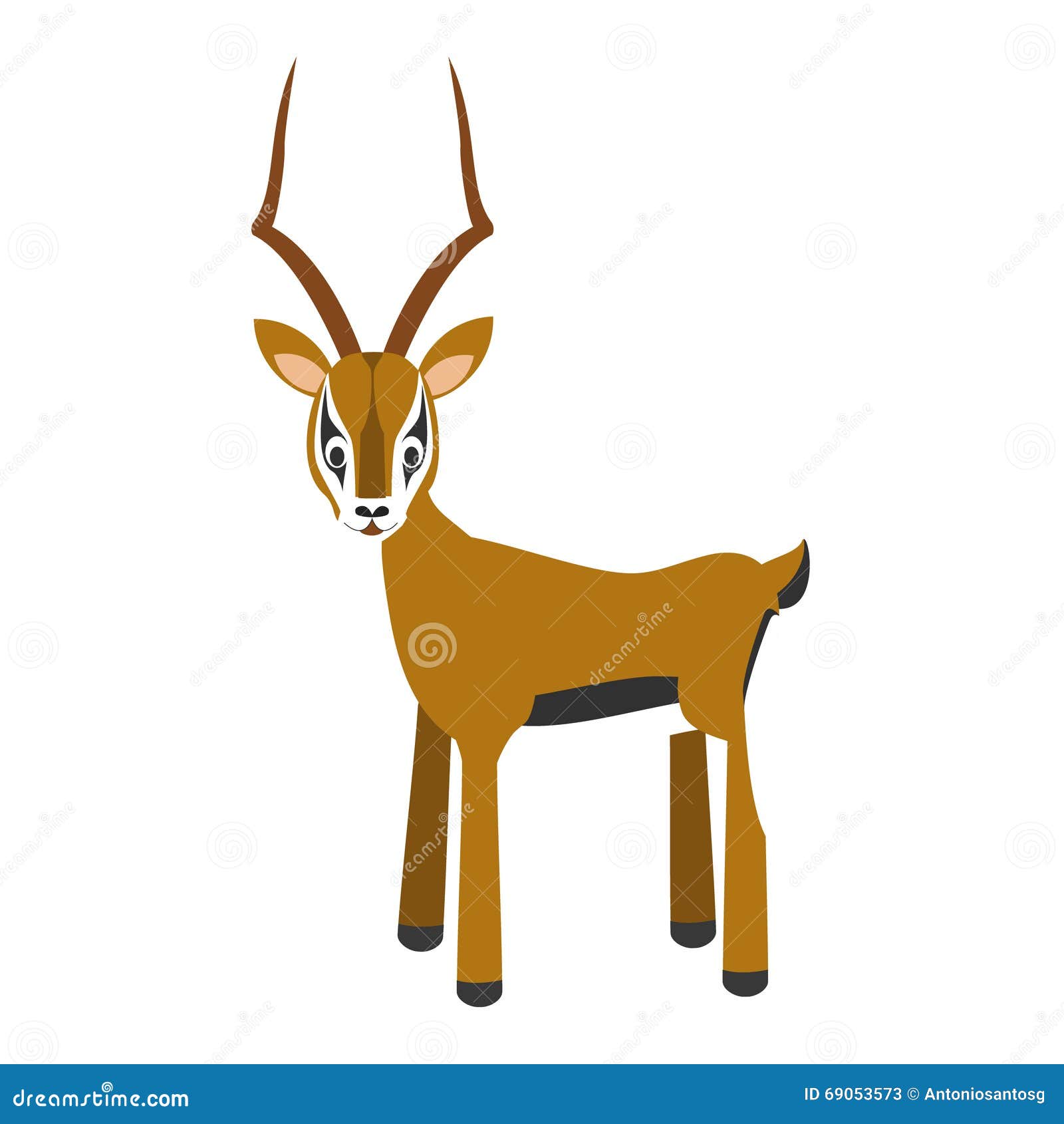 Cute Cartoon Impala Vector Illustration Stock Vector - Illustration of ...