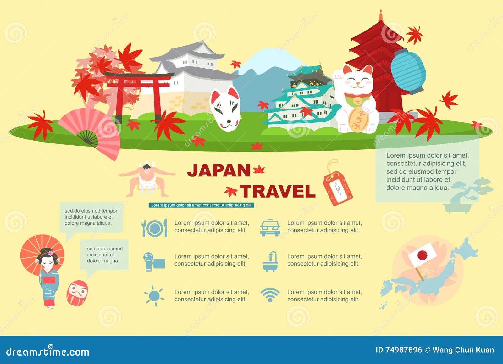 Cartoon Japan Tuned Car On Grey Background. Side View . Vector ...