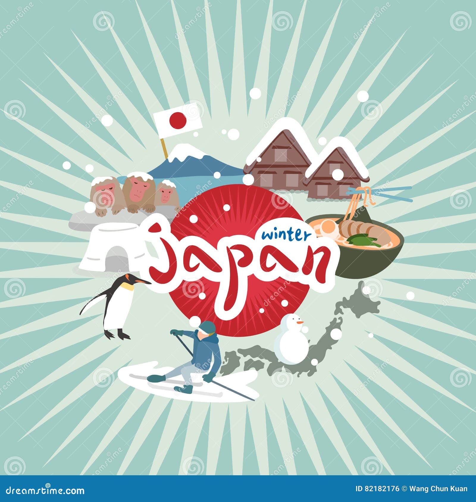 Cute cartoon japan element stock vector. Illustration of japanese ...