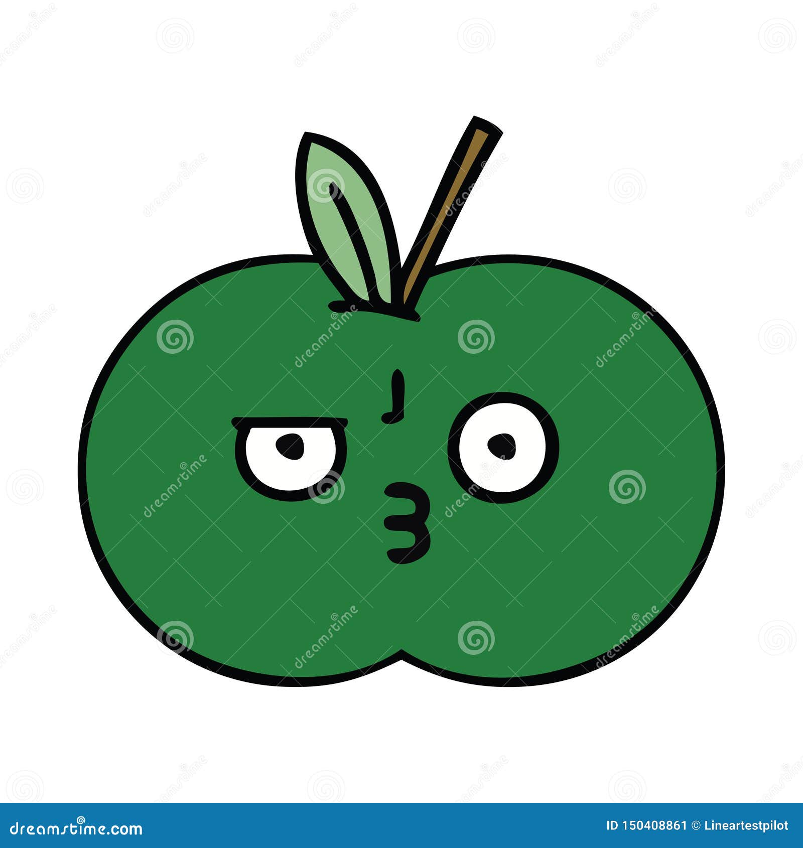 Cute Cartoon of a Juicy Apple Stock Vector - Illustration of artwork ...