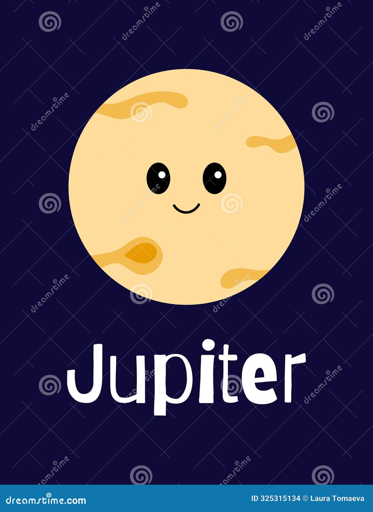 Cute Cartoon Jupiter Character Illustration for Educational and ...