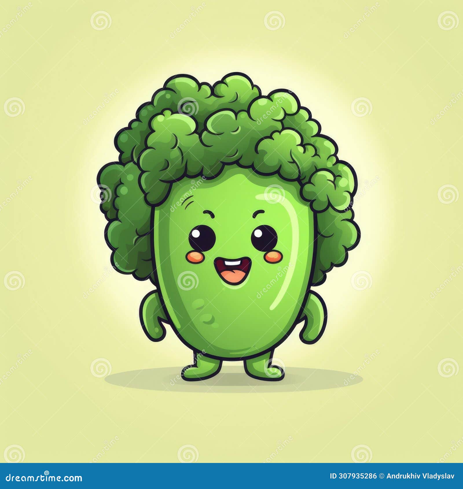 Cute Cartoon Kale Character Stock Illustration - Illustration of plant ...