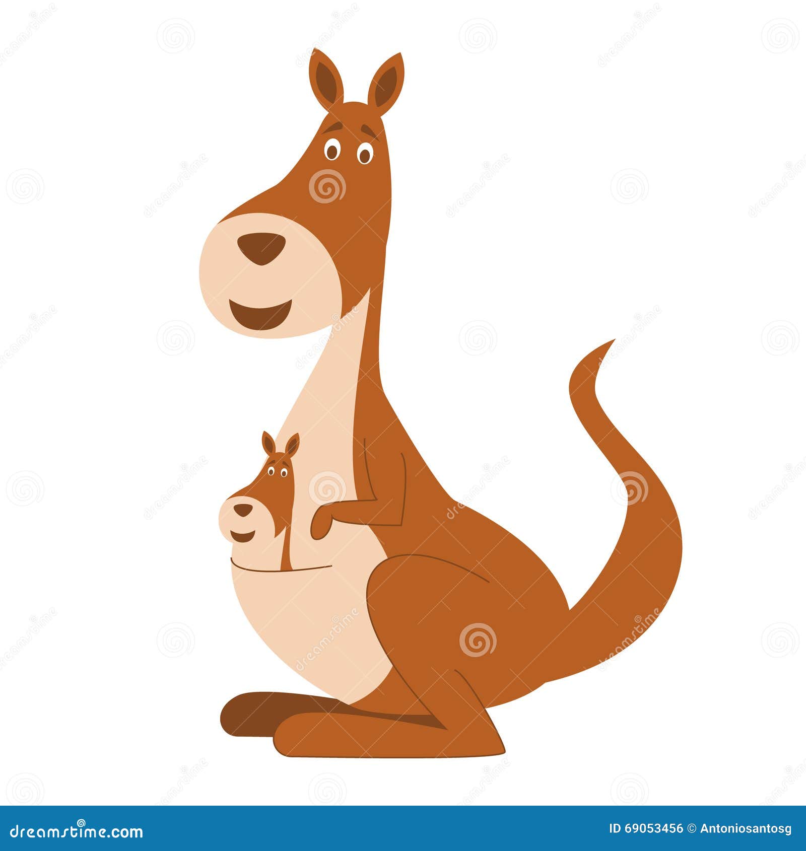 Cute Cartoon Kangaroo Vector Illustration Stock Vector - Illustration ...