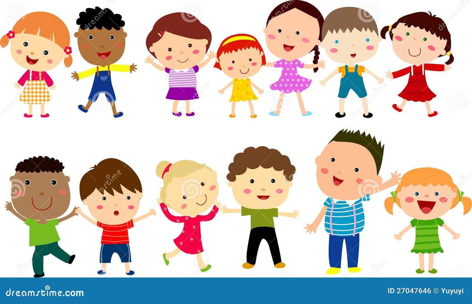 Royalty Free Stock Image: Cute cartoon kids. Image: 27047646