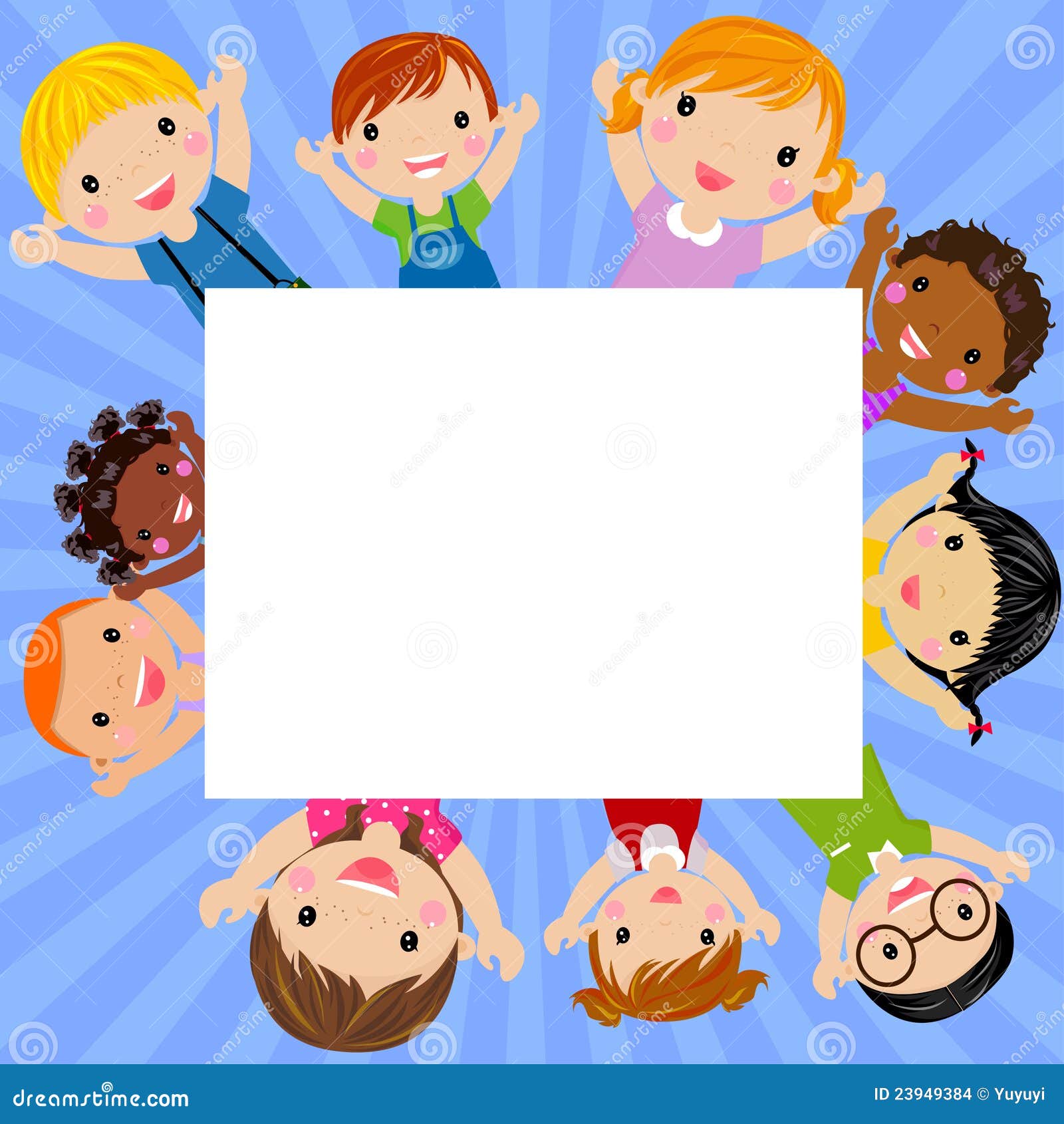 Cute cartoon kids frame stock vector. Illustration of cheerful - 23949384