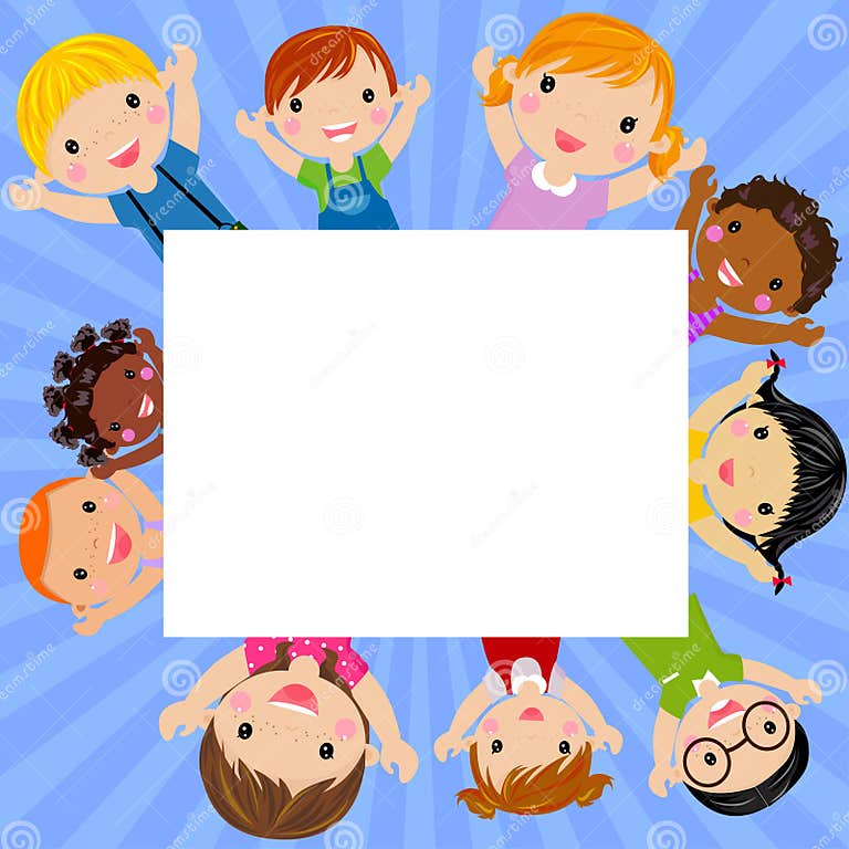 Cute cartoon kids frame stock vector. Illustration of cheerful - 23949384