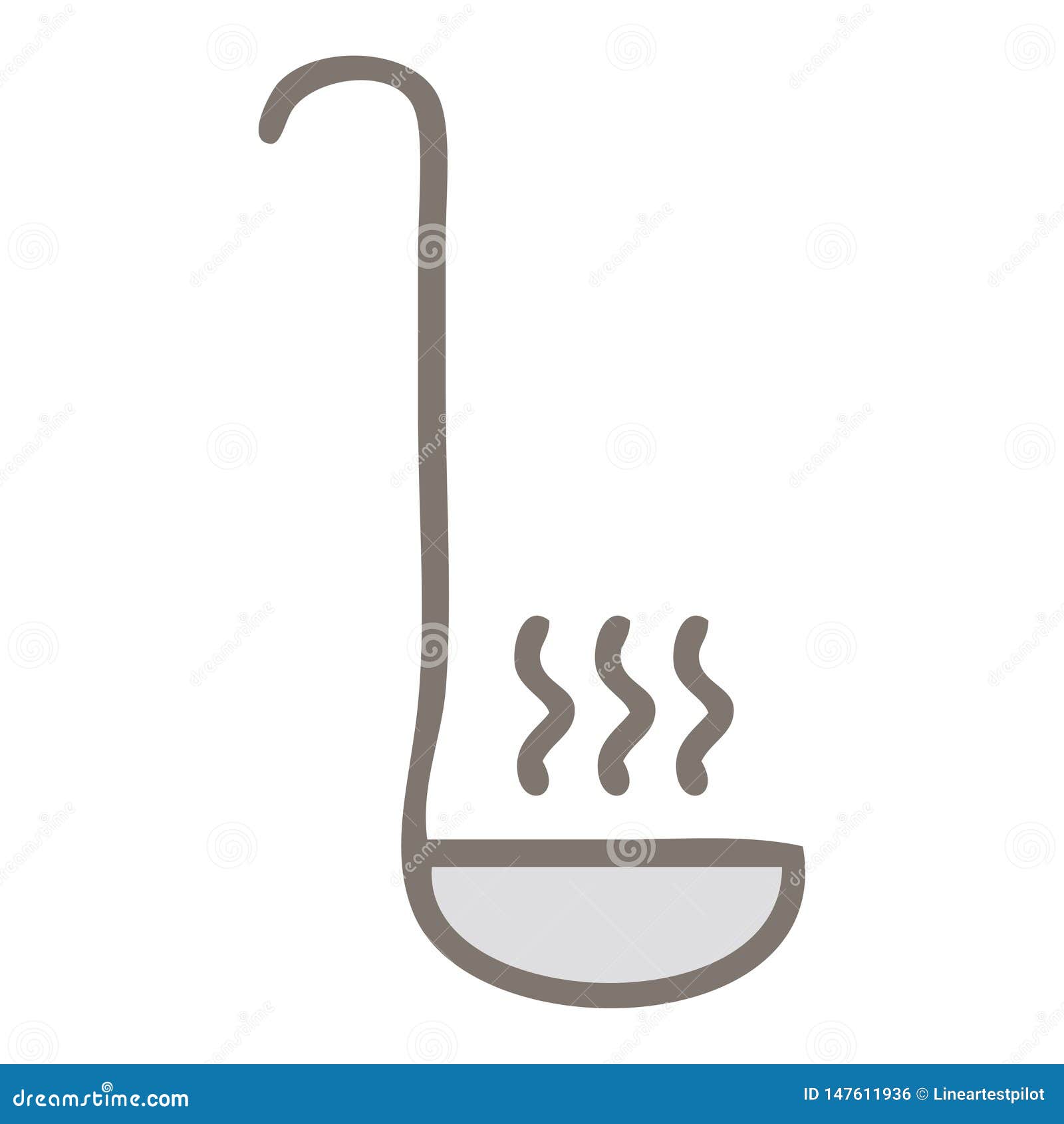 Cute Ladle Coloring Page Icon For Kids Stock Illustration ...