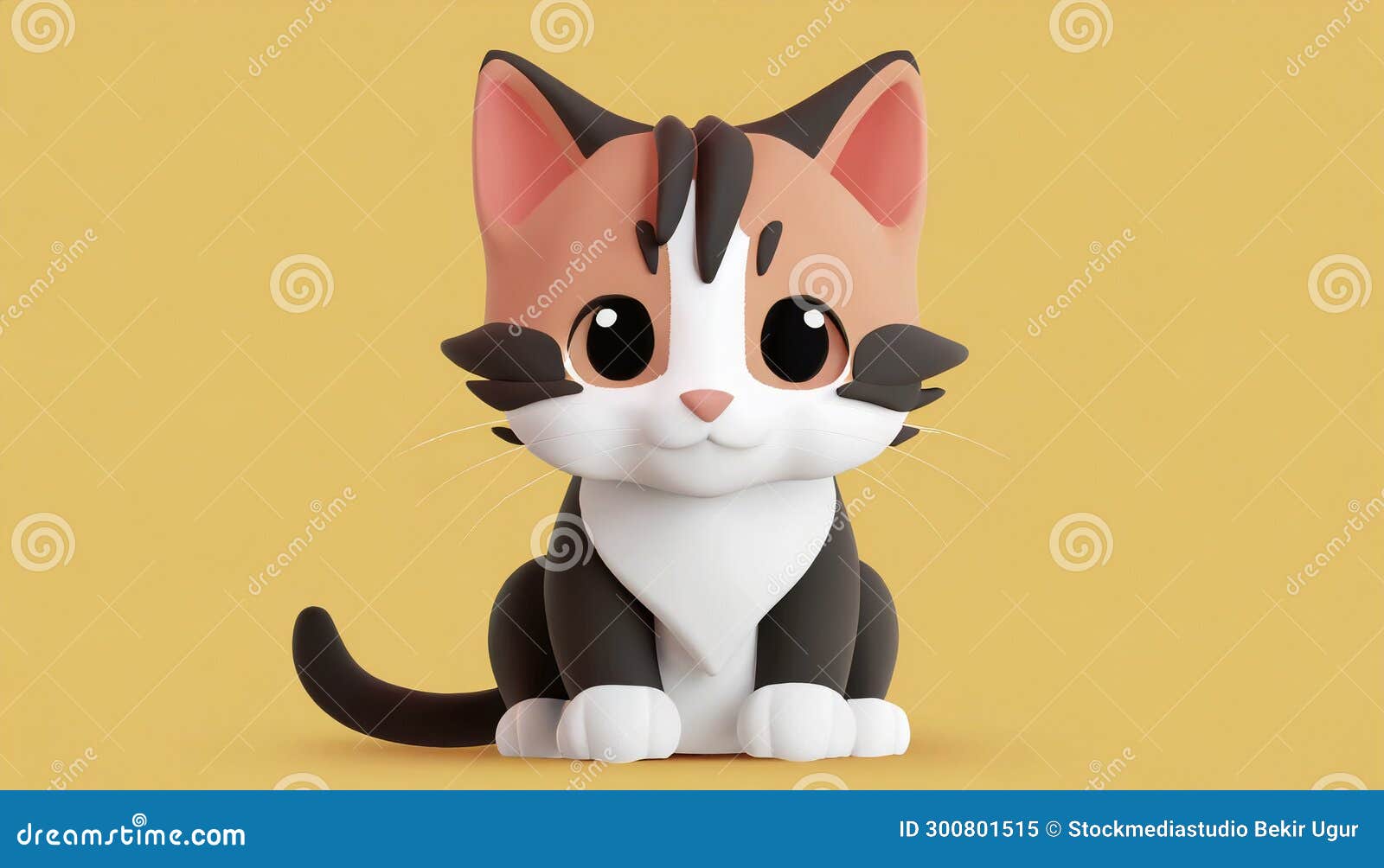 Cute Cartoon Kitten Illustrator, Vector Stock Illustration ...