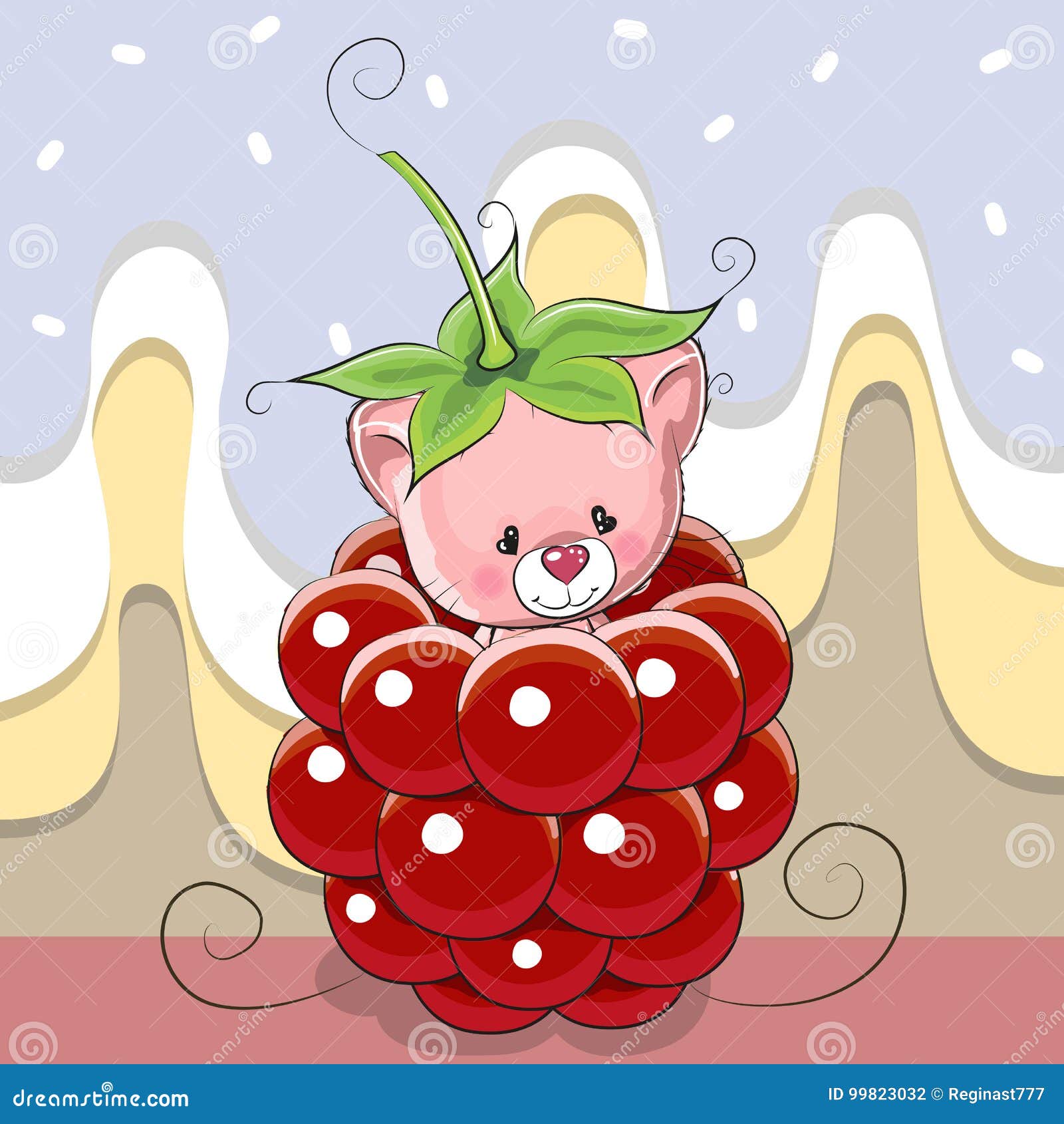 Kitten and raspberry stock vector. Illustration of ilustration - 99823032