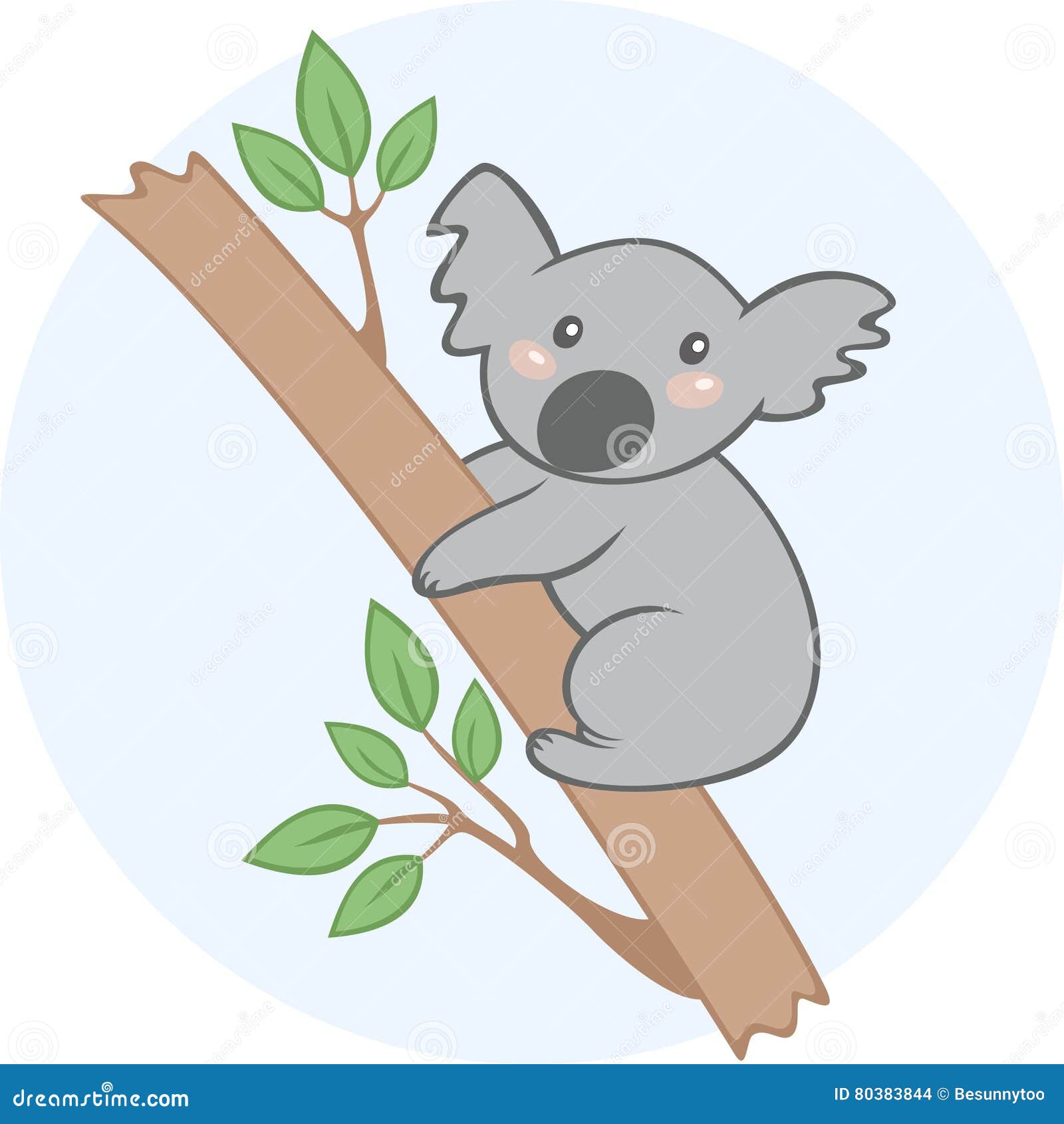 Koala Cartoon On Tree