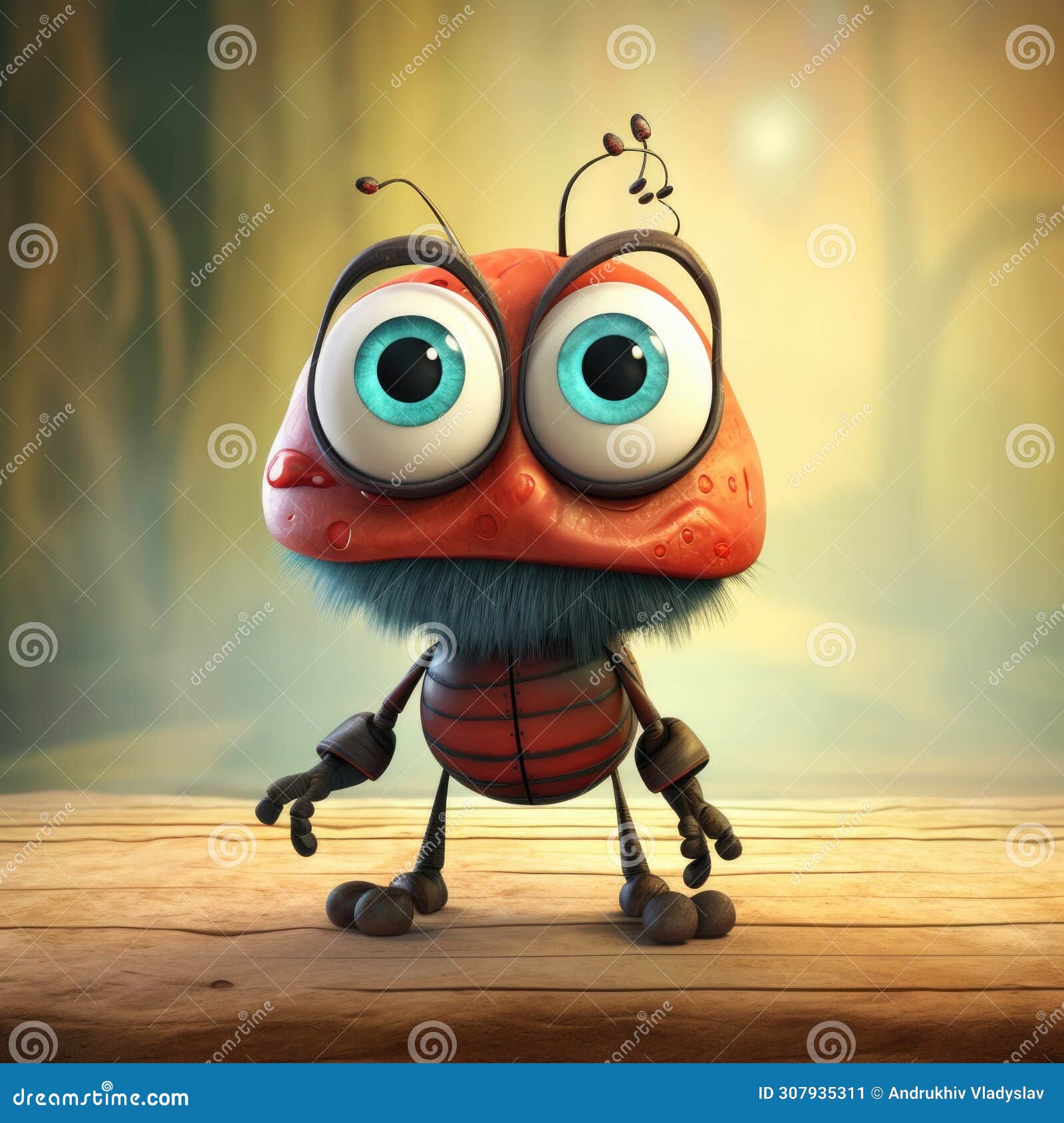 Cute Cartoon Lasy Bug Character Stock Illustration - Illustration of ...